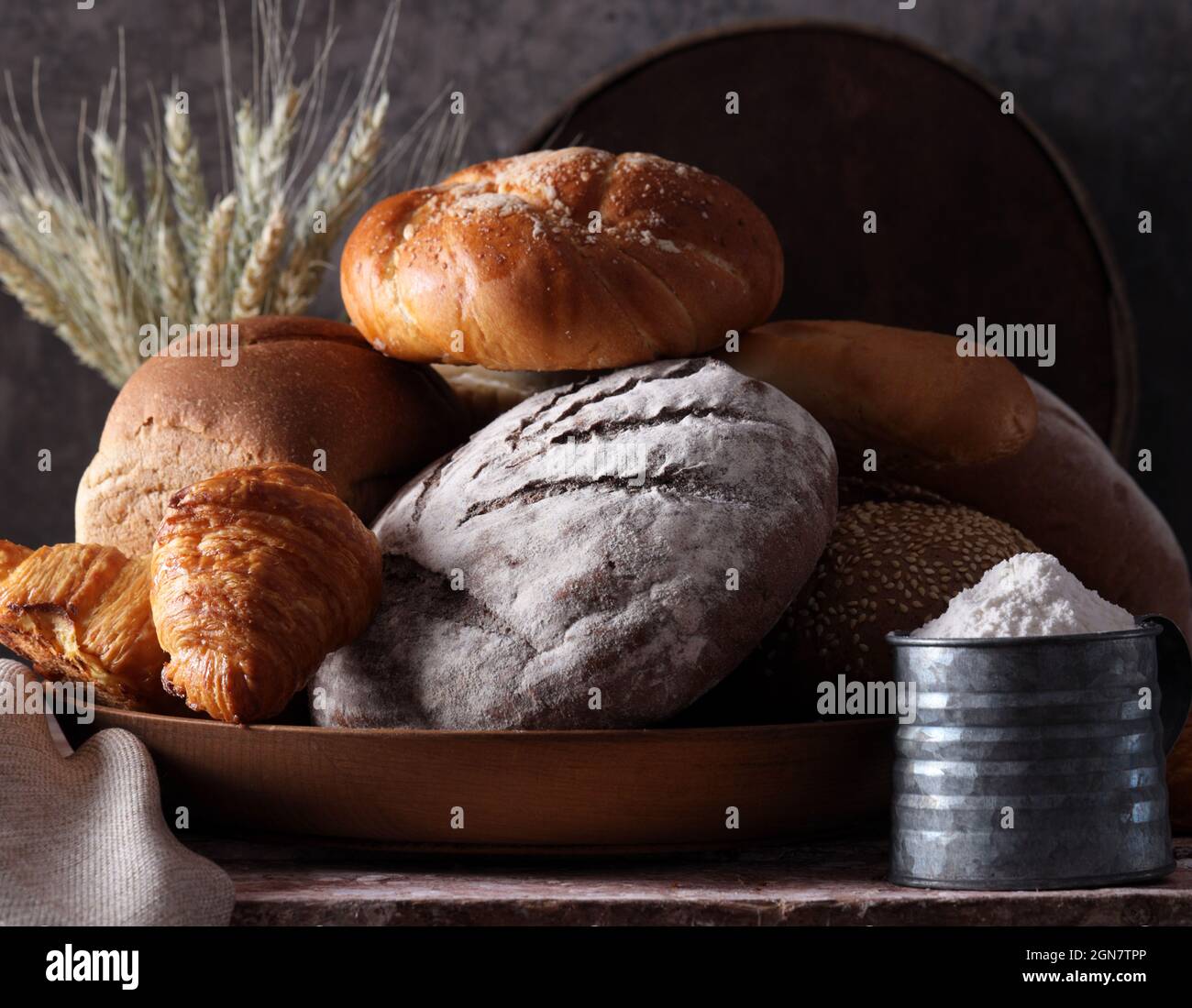 assortment of bakery fresh bread and buns Stock Photo - Alamy