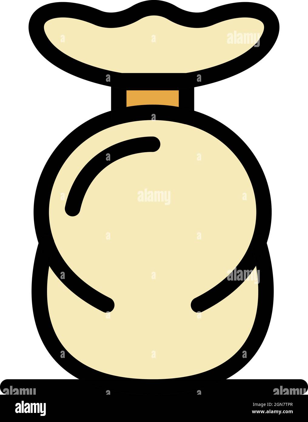 Sack bag icon. Outline sack bag vector icon color flat isolated Stock ...