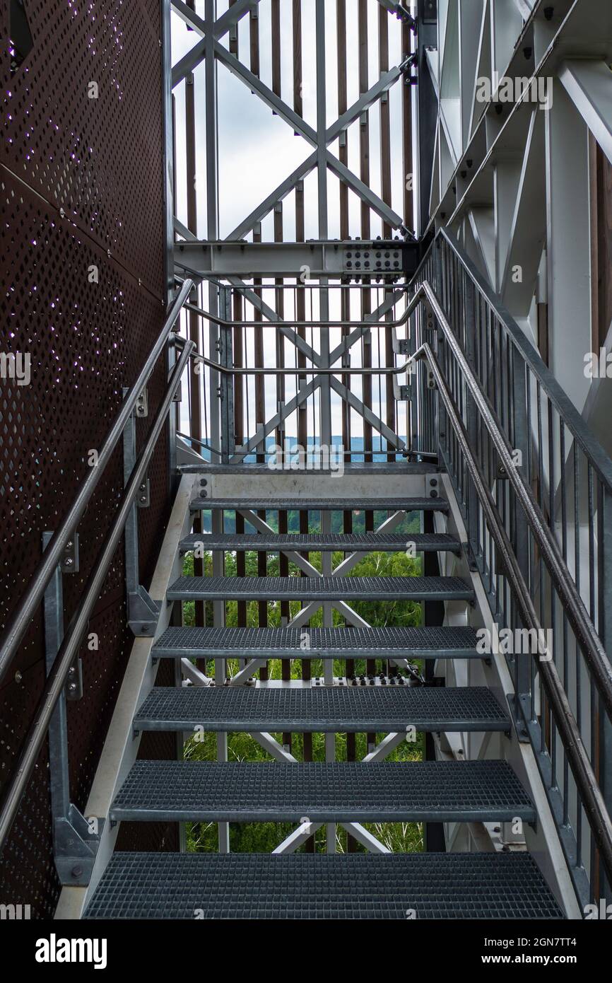 Modern Steel Construction with Stainless Steel Railing and Fall ...