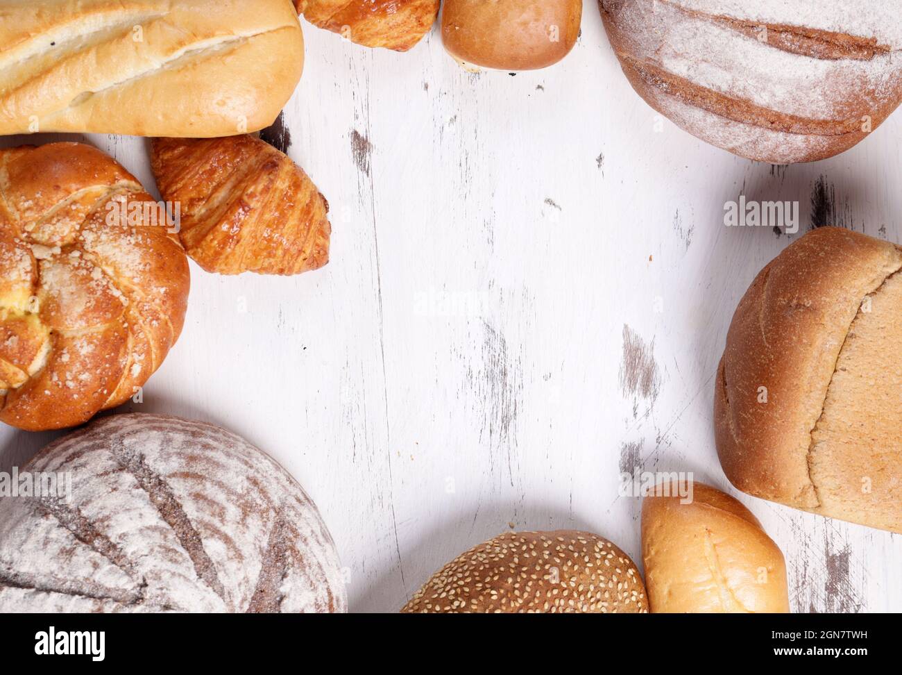 assortment of bakery fresh bread and buns Stock Photo - Alamy