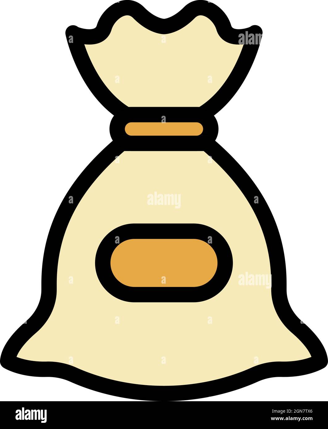 Flour sack icon. Outline flour sack vector icon color flat isolated ...
