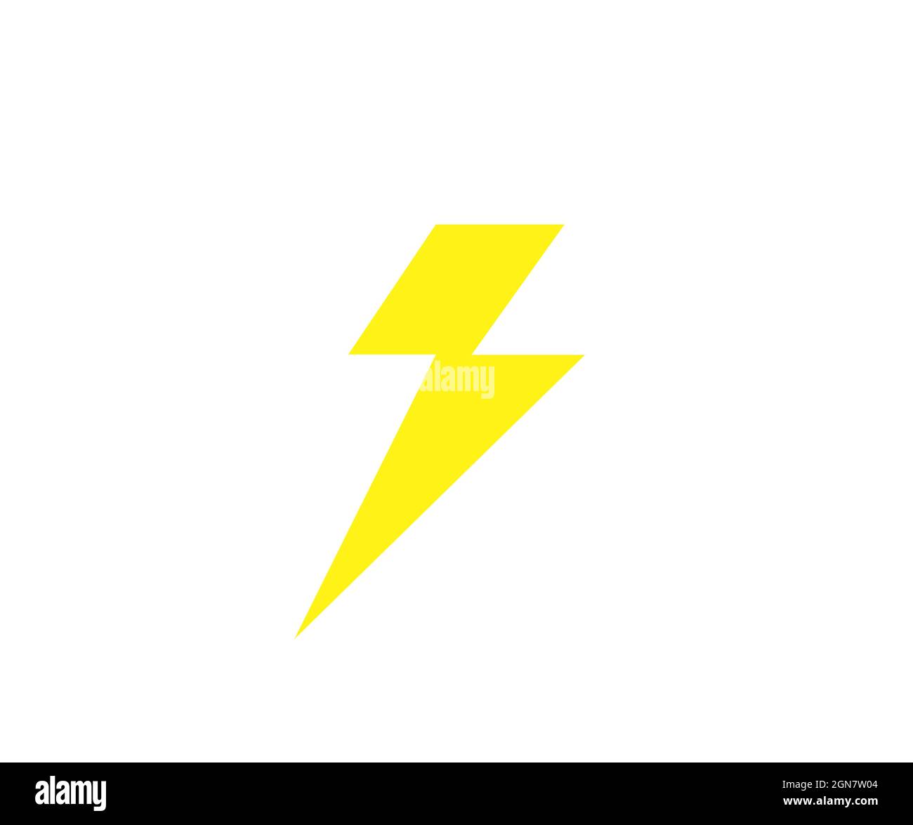 Charge icon isolated on white background, symbol of yellow thunderbolt ...