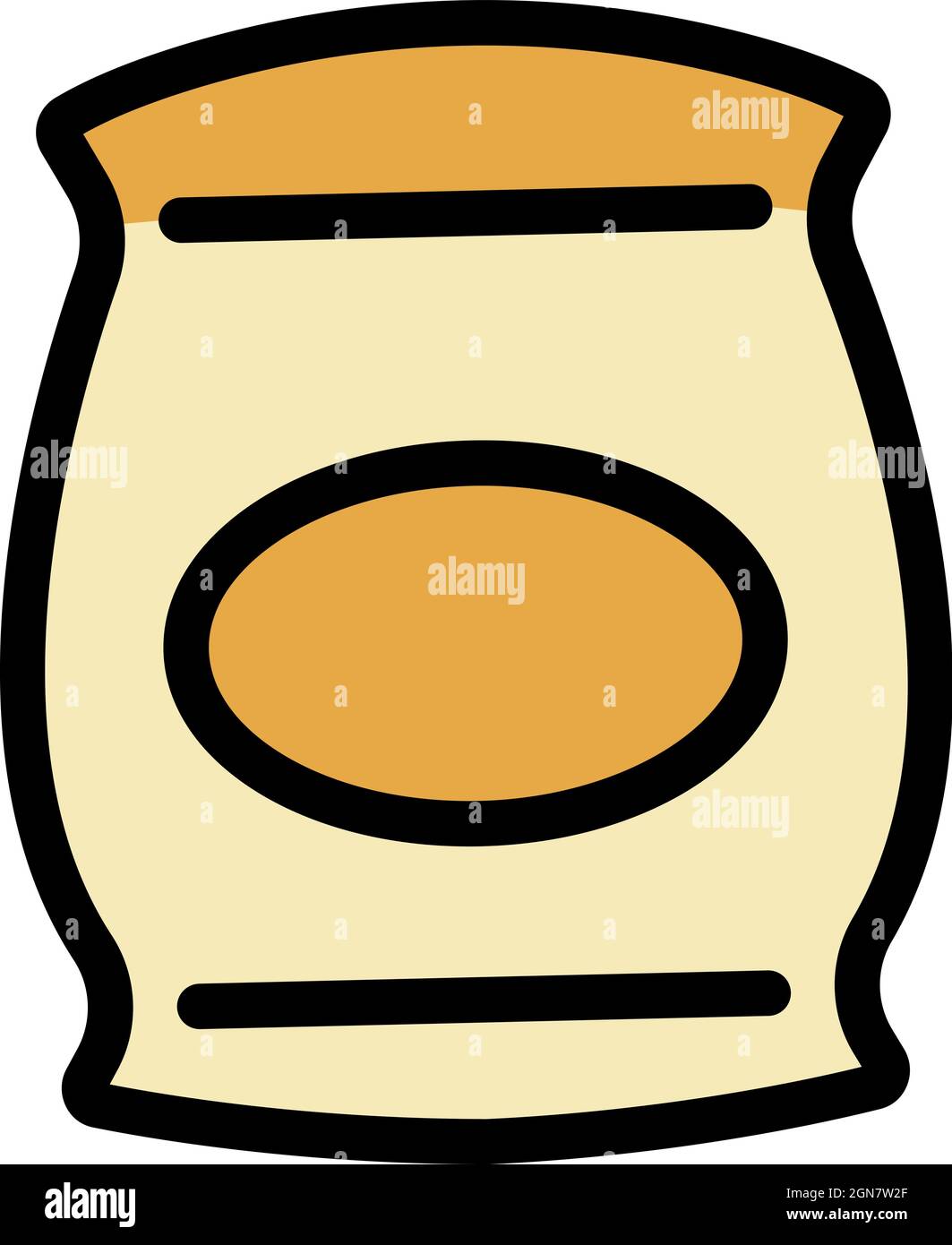 Rice sack icon. Outline rice sack vector icon color flat isolated Stock ...