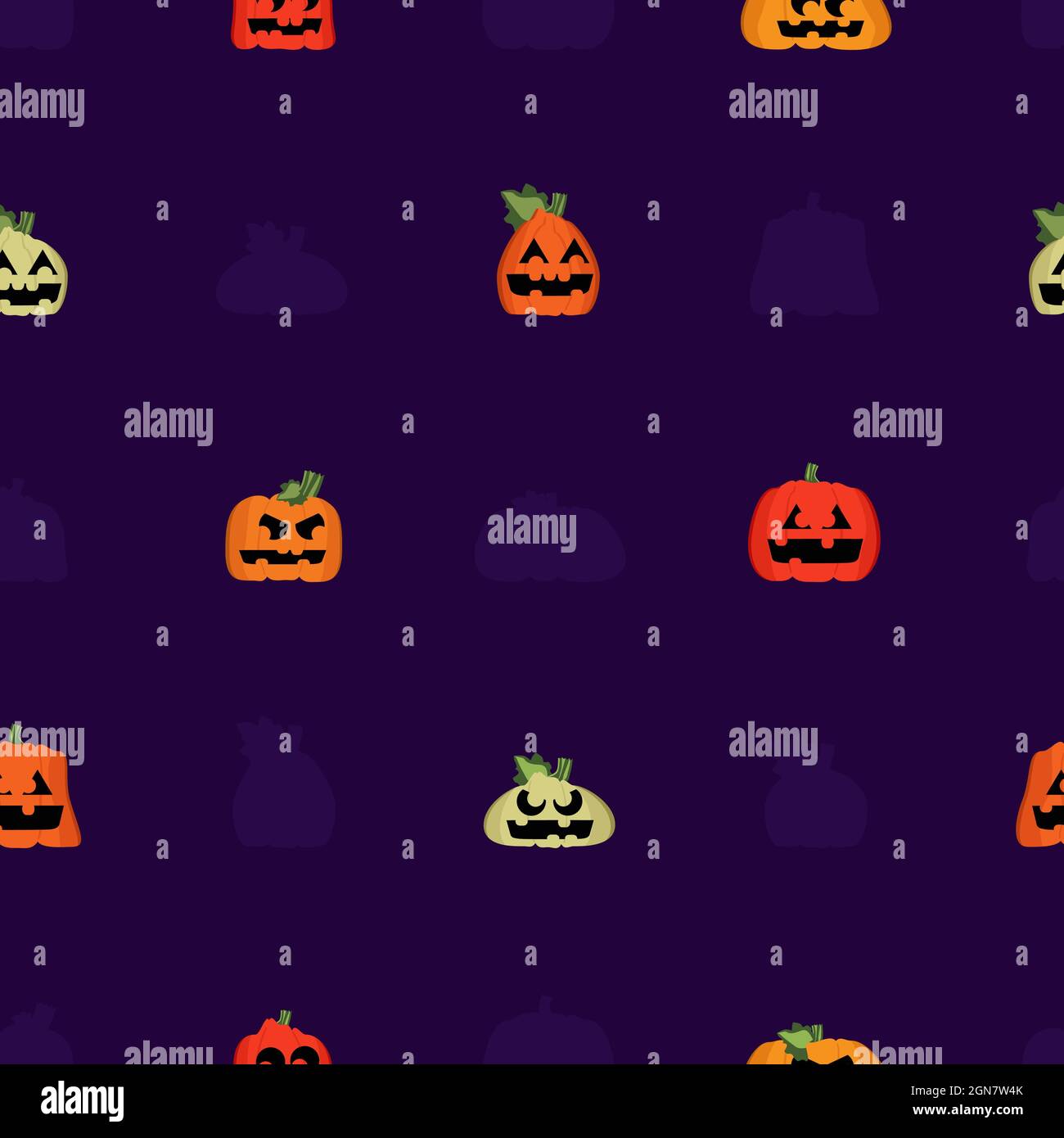 Halloween pumpkins and squashes - vector background Stock Vector Image ...