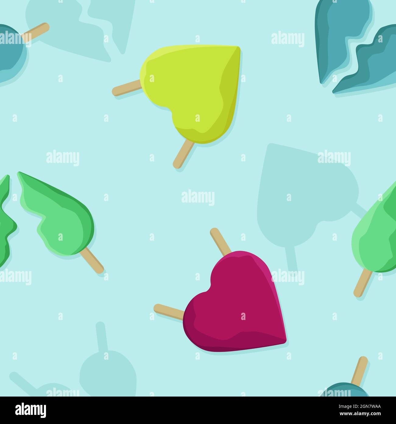 Heart ice pops - vector background Stock Vector Image & Art - Alamy