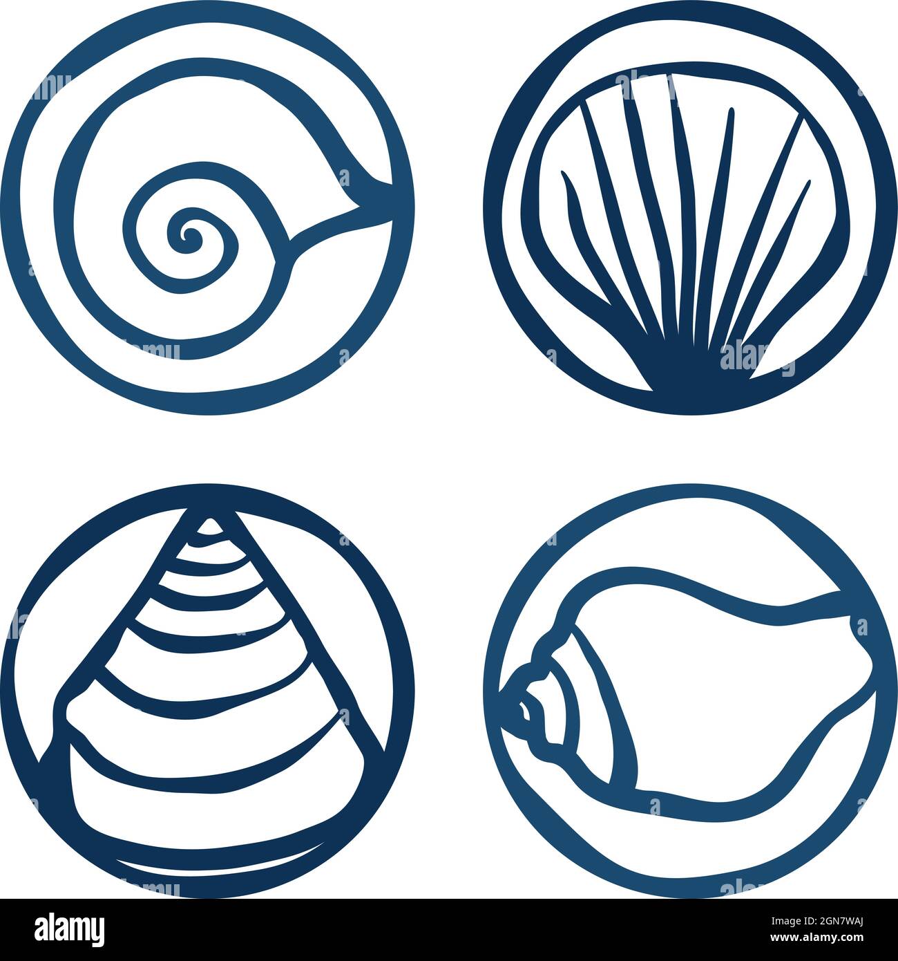Seashell signs - vector illustration Stock Vector Image & Art - Alamy