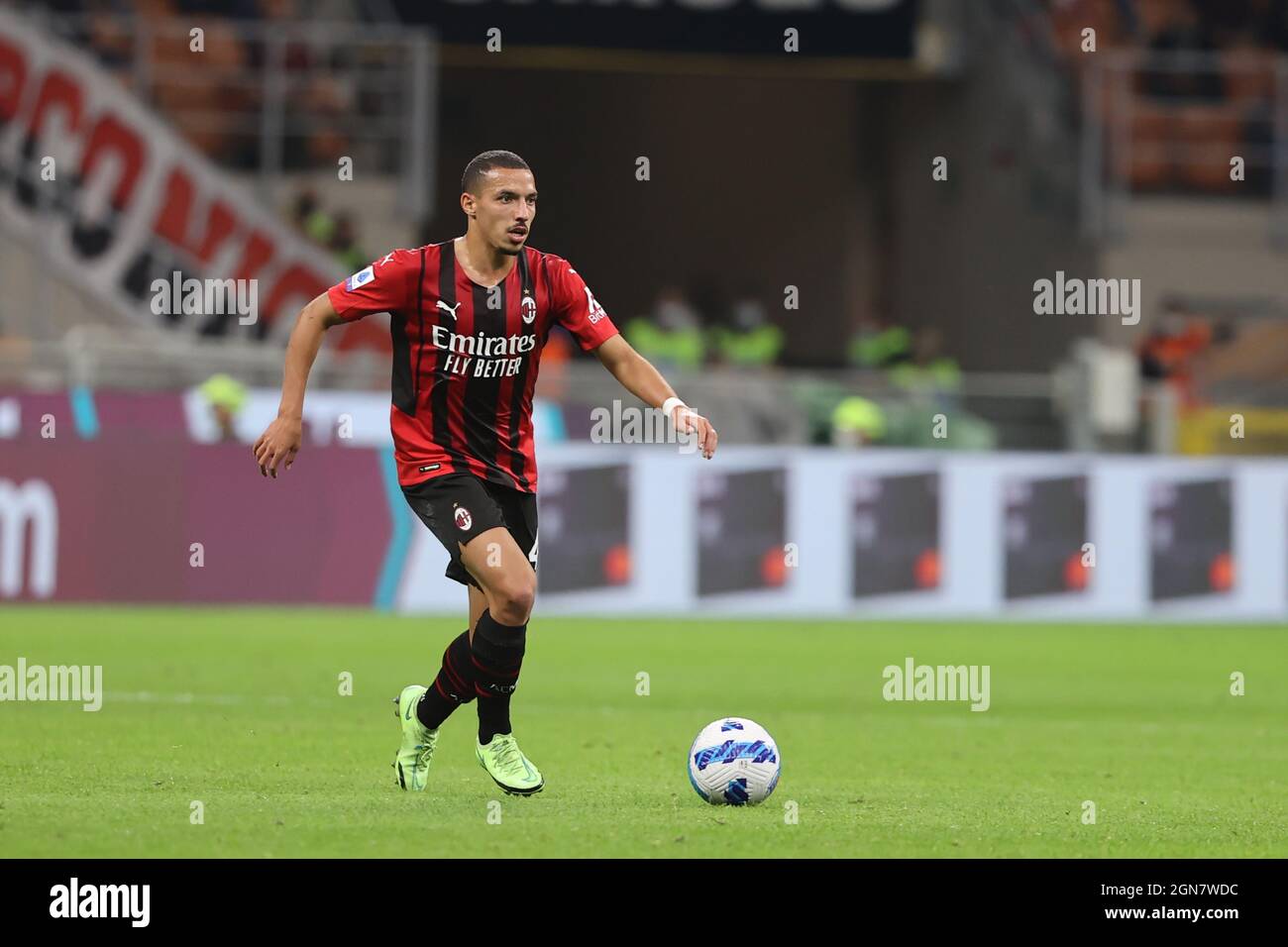 Ismael Bennacer of AC Milan in action during the Serie A 2021/22 football match between AC Milan ...