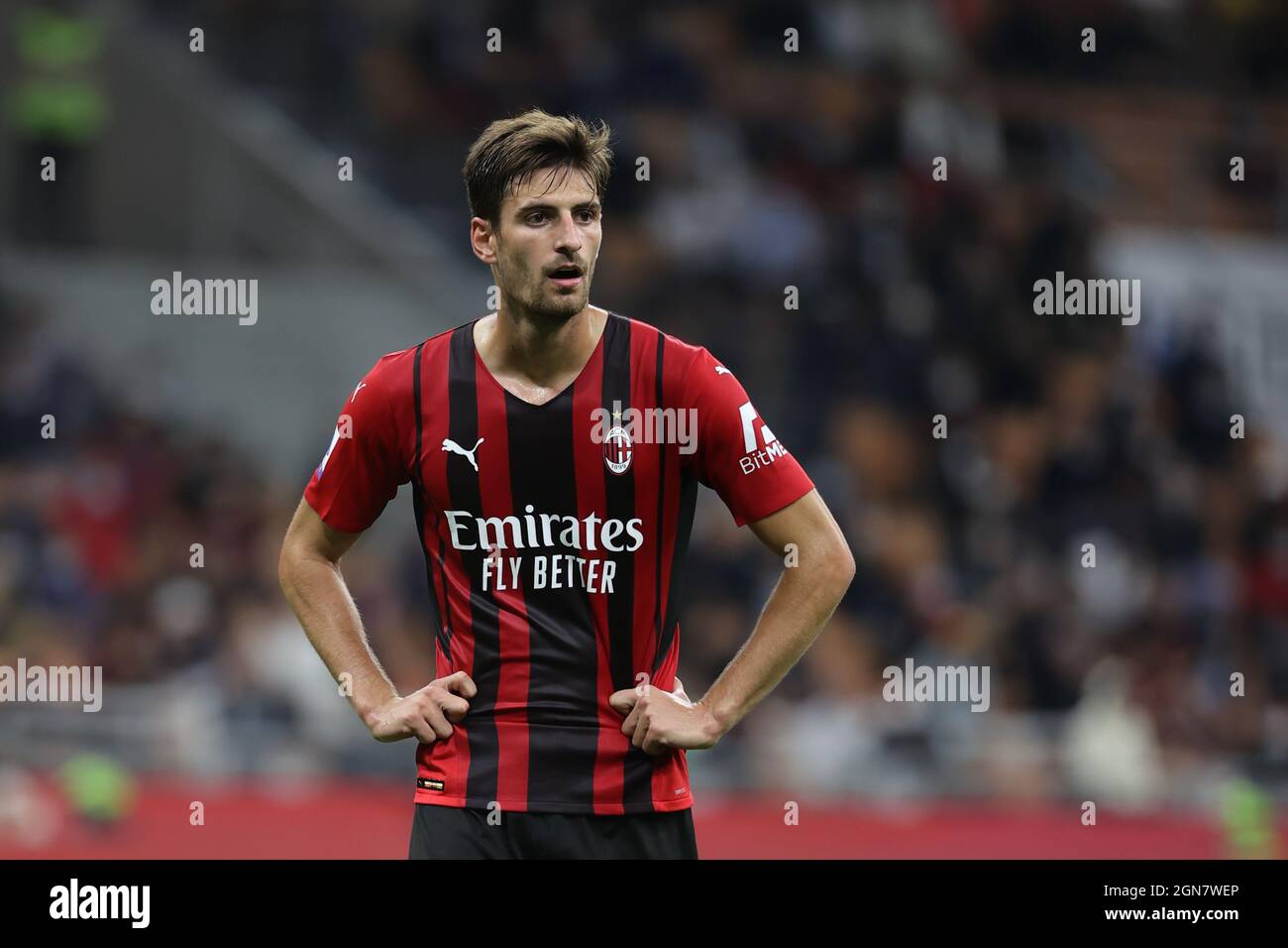 Matteo Gabbia of AC Milan in action during the Serie A 2021/22 football ...