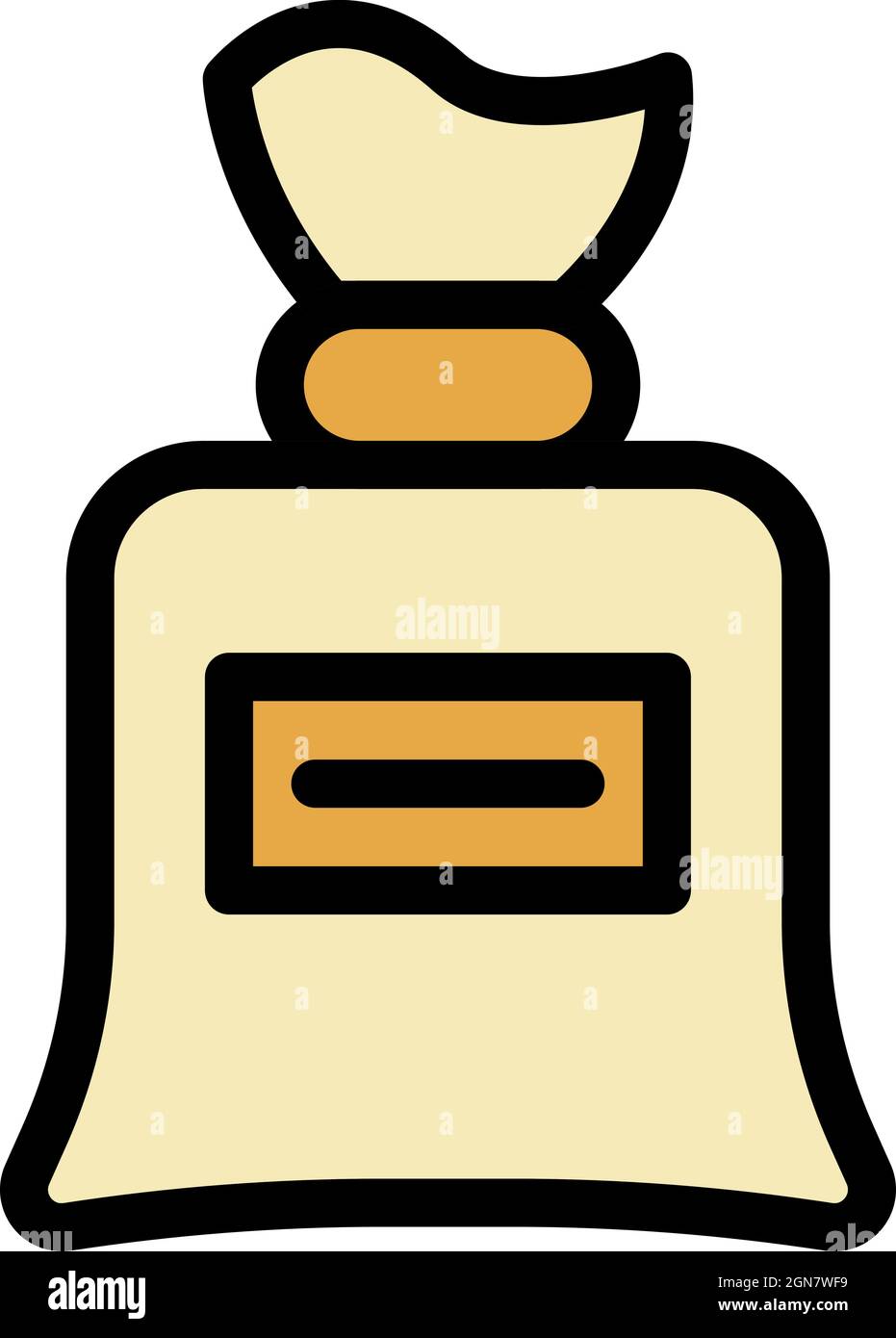 Agriculture sack icon. Outline agriculture sack vector icon color flat ...