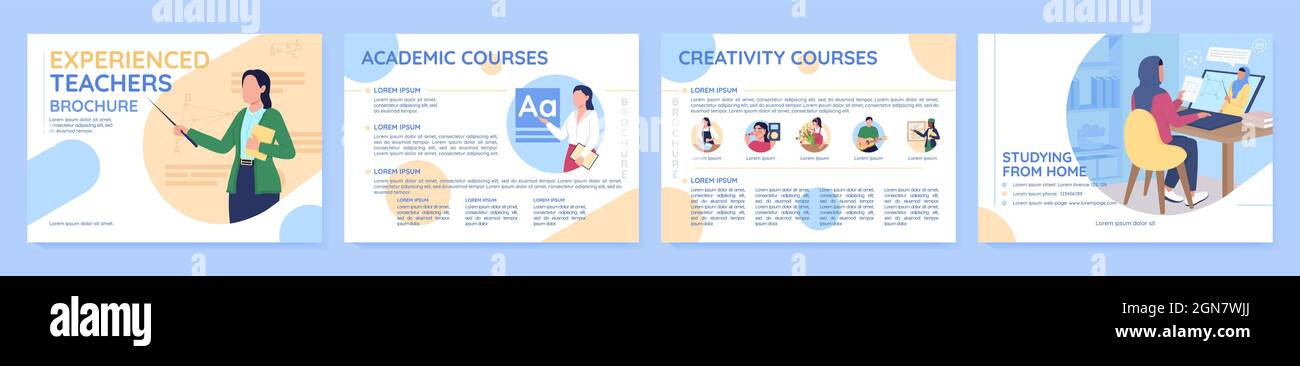 Online learning course flat vector brochure template Stock Vector Image ...