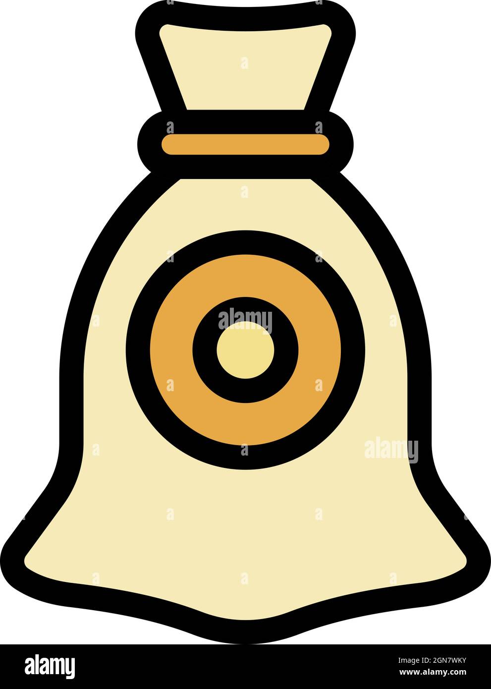 Canvas sack icon. Outline canvas sack vector icon color flat isolated ...