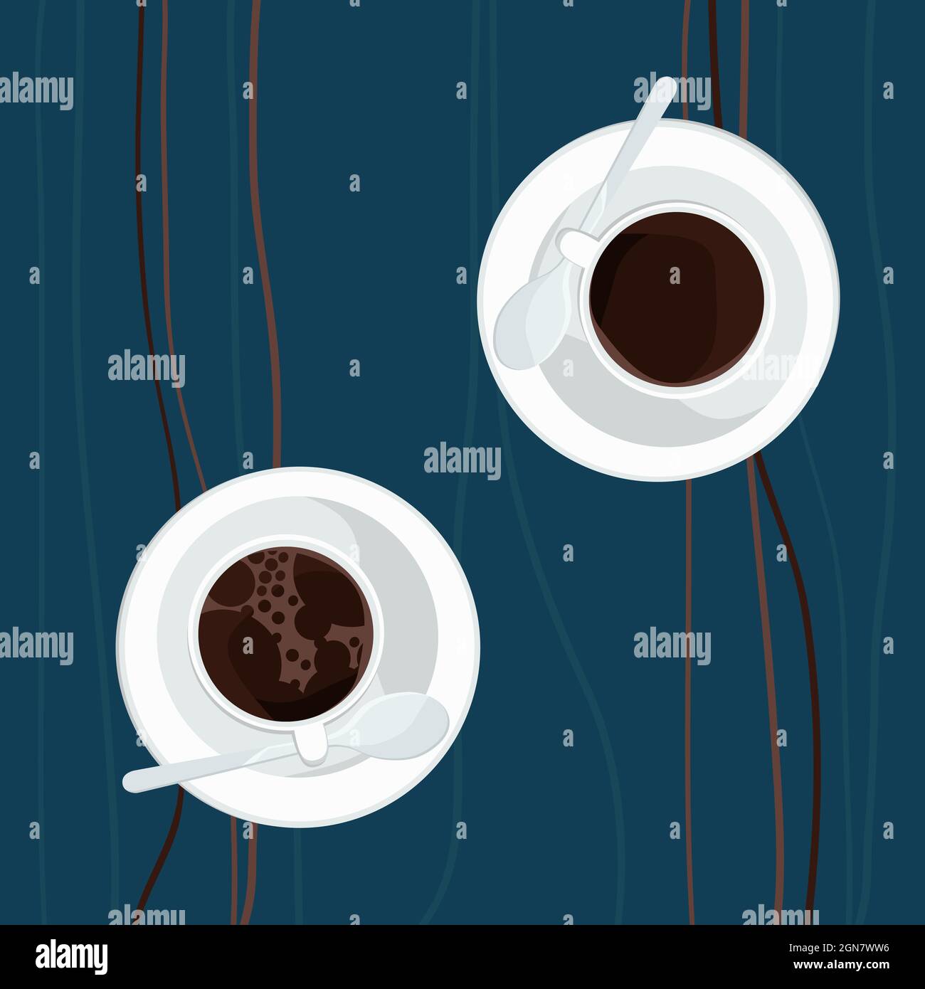 Two cups espresso in Stock Vector Images - Alamy