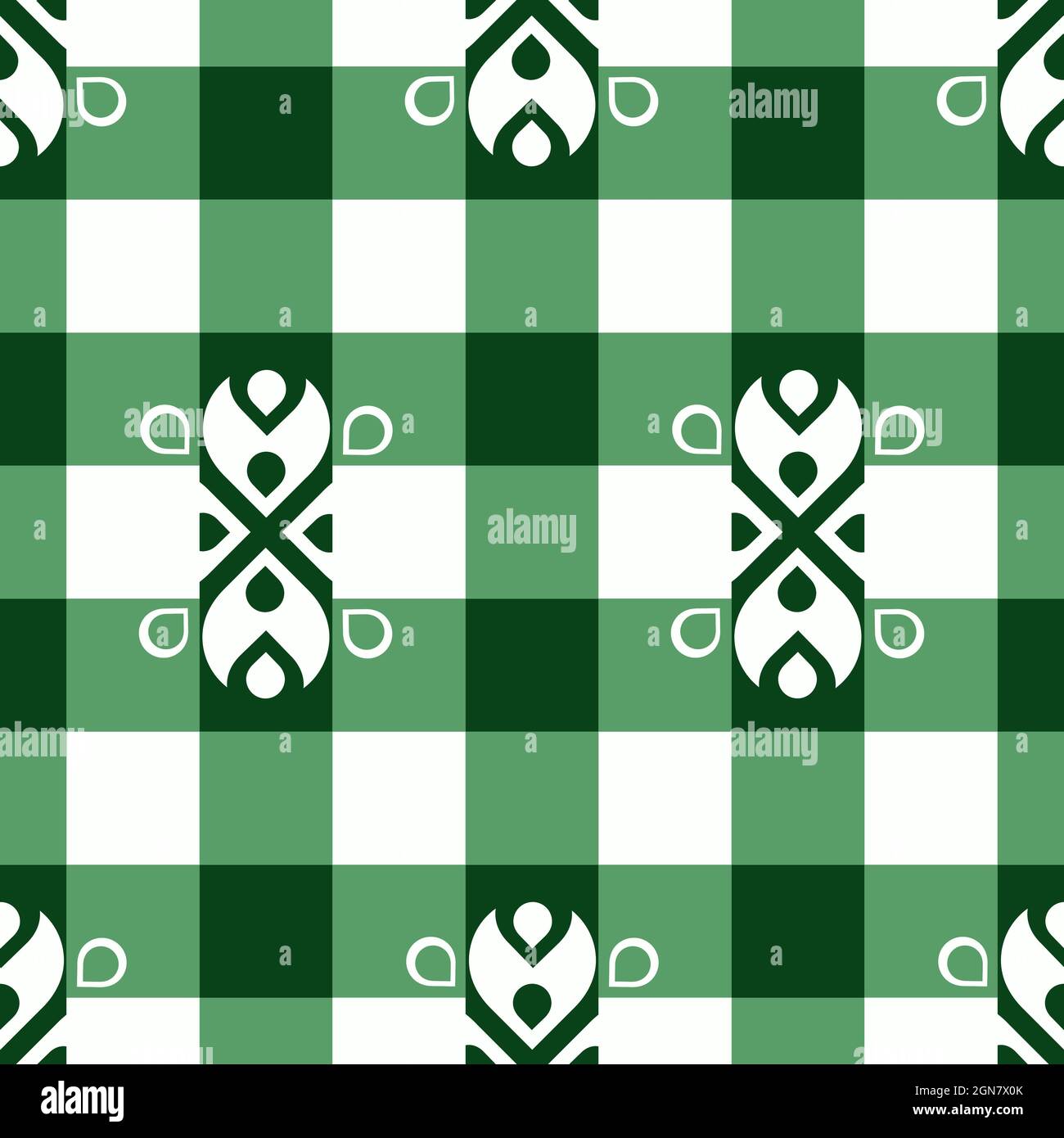 Green checked background with rustic pattern - vector background Stock ...