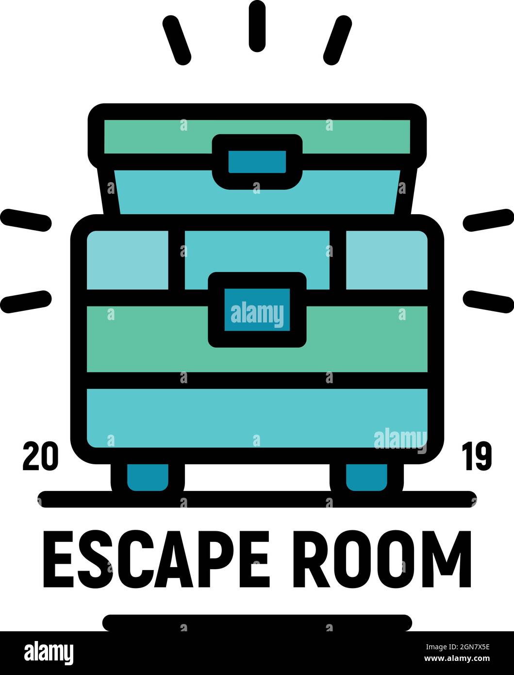 Escape room icon. Outline escape room vector icon color flat isolated ...