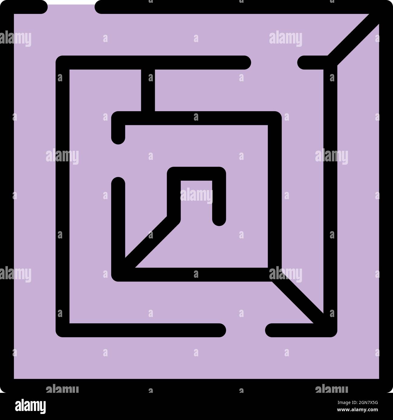 Square labyrint icon. Outline square labyrint vector icon color flat ...