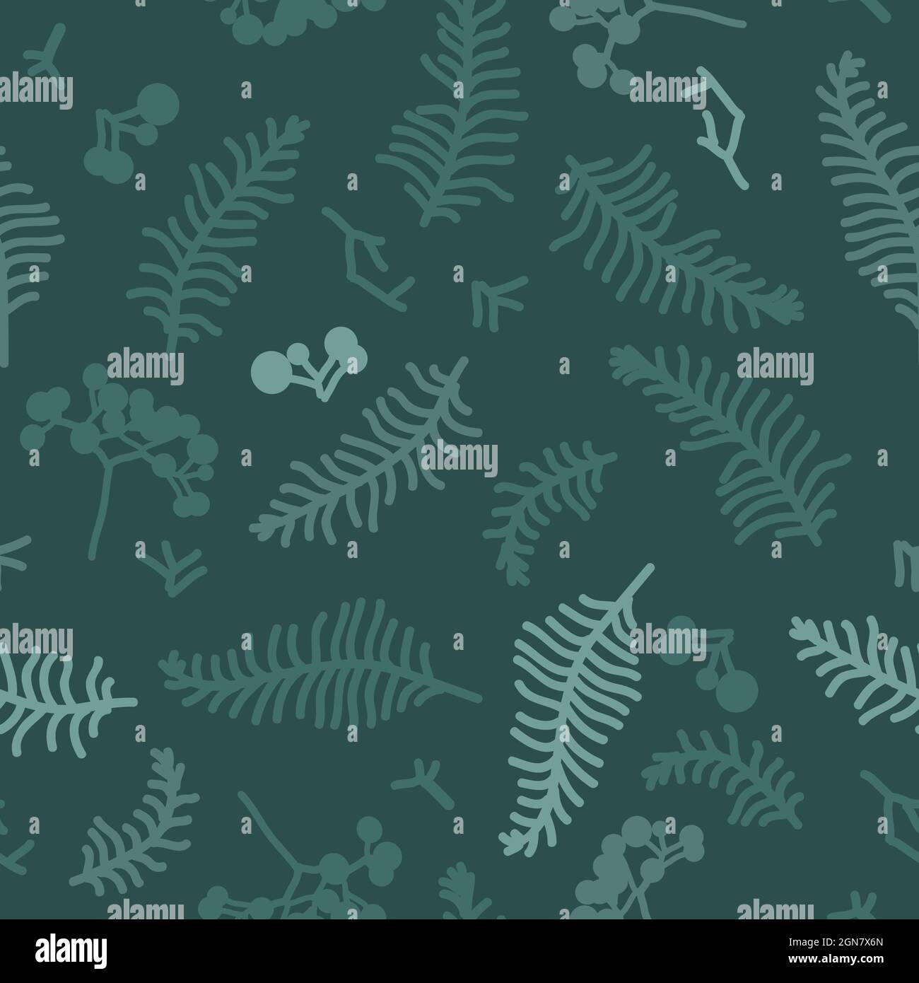 Fern and berry silhouettes - vector background Stock Vector Image & Art ...