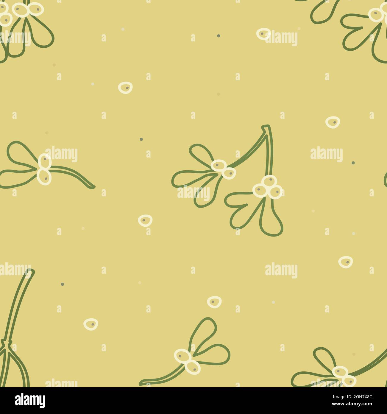 Outline mistletoe branches - vector background Stock Vector Image & Art ...