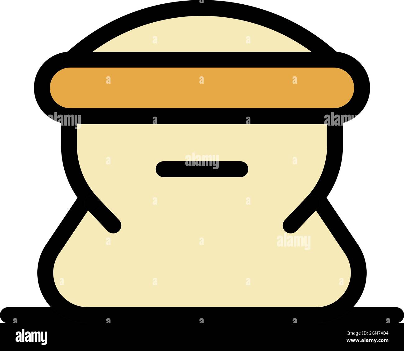 Open full sack icon. Outline open full sack vector icon color flat ...