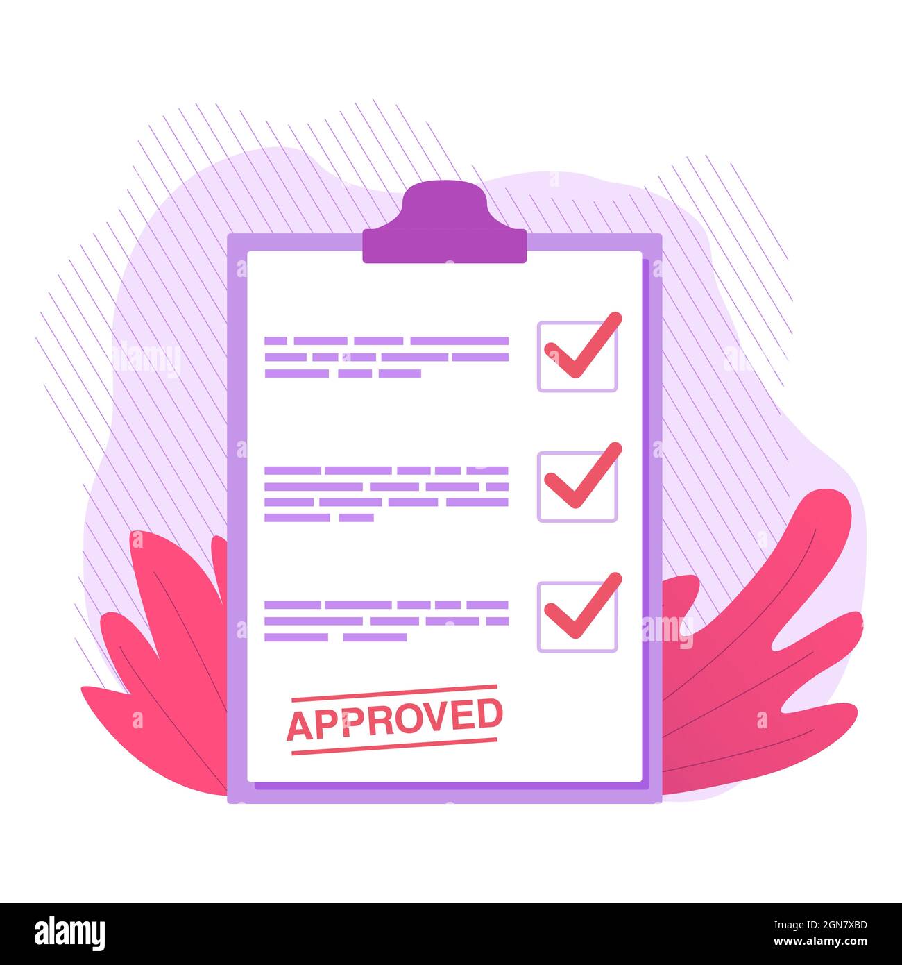 Marked checklist.Completed test.Vector flat illustration Stock Vector ...