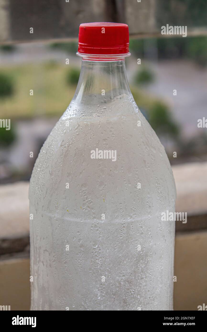 cold water in transparent bottle Stock Photo - Alamy