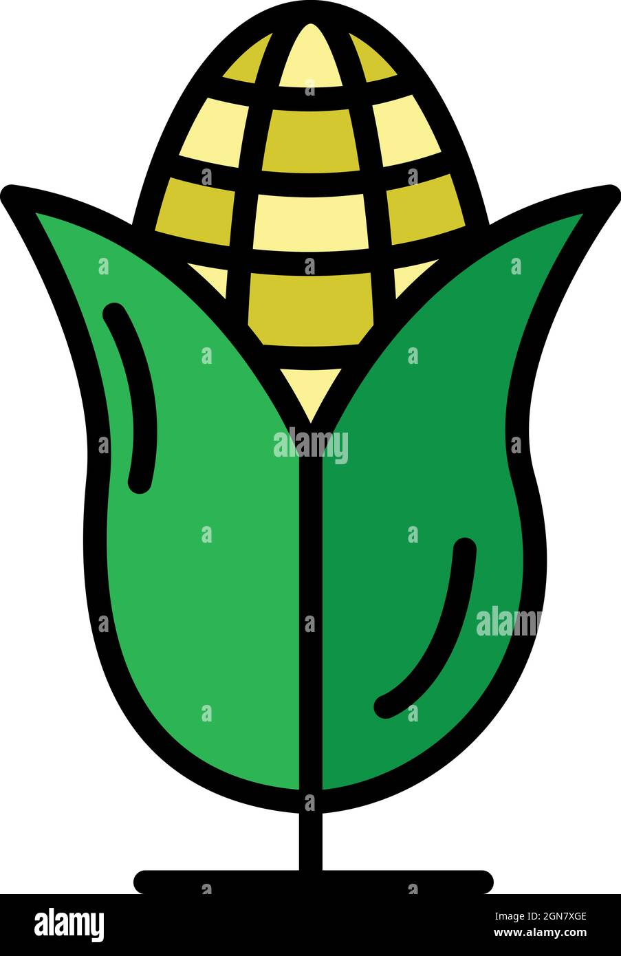 Farm corn icon. Outline farm corn vector icon color flat isolated Stock ...