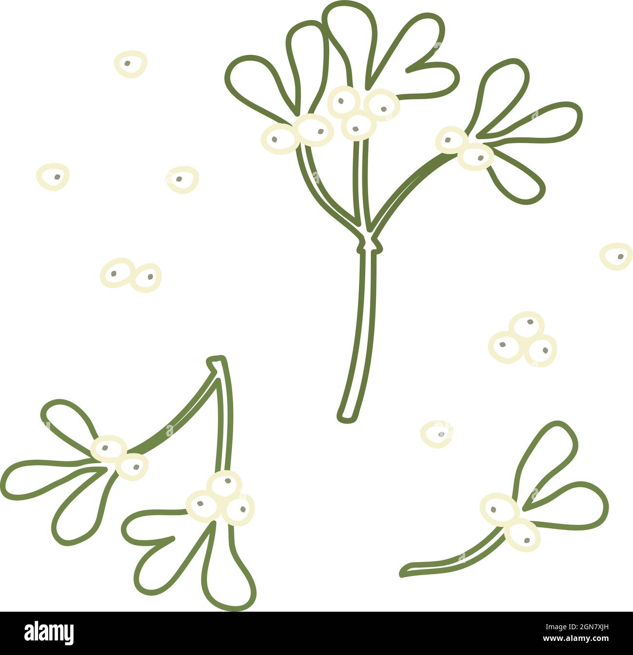 Outline mistletoe set - vector illustration Stock Vector Image & Art ...