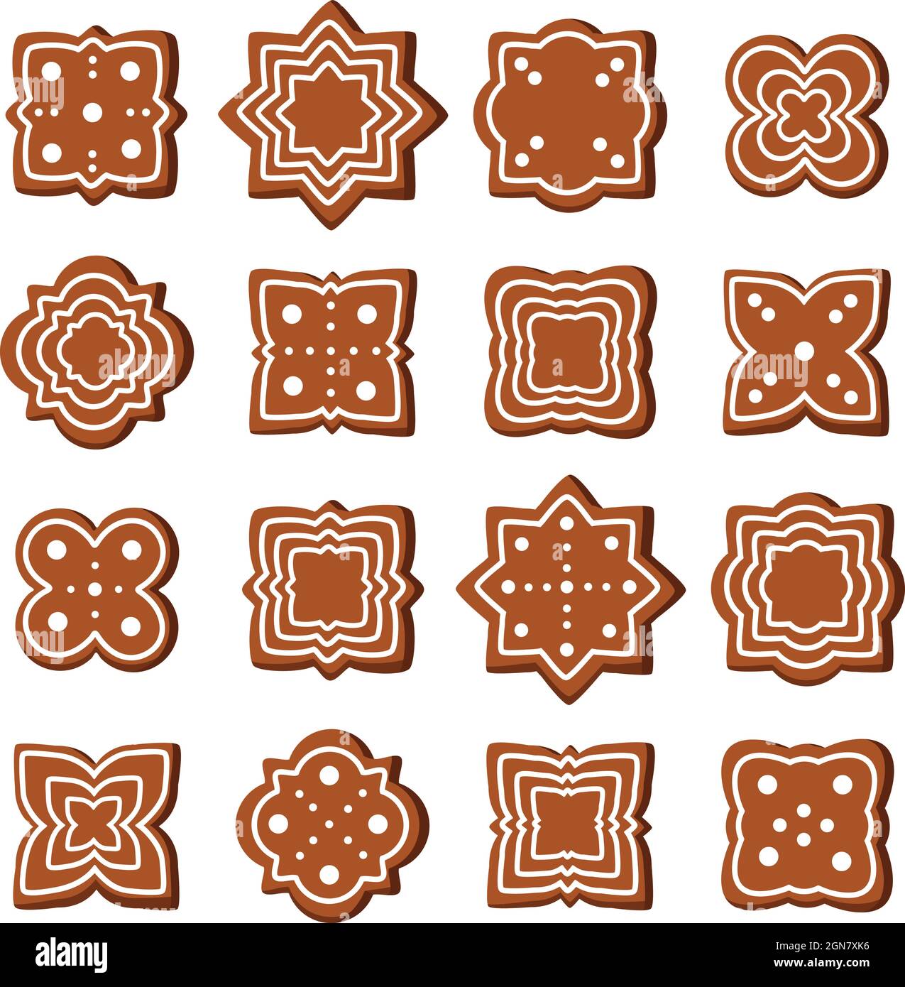 Gingerbread with sugar icing - vector illustration Stock Vector Image ...