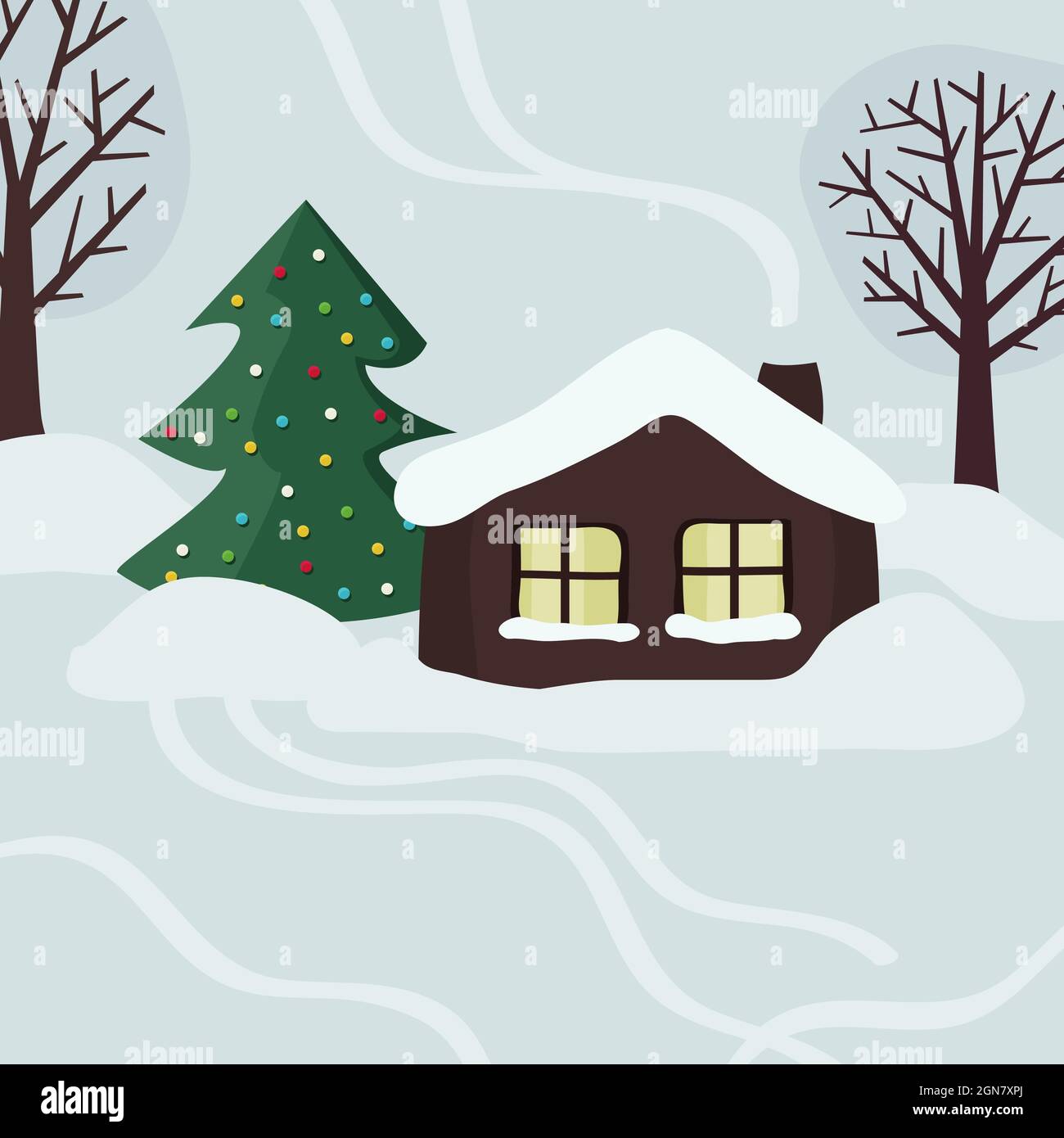Christmas cottage Stock Vector Images - Alamy