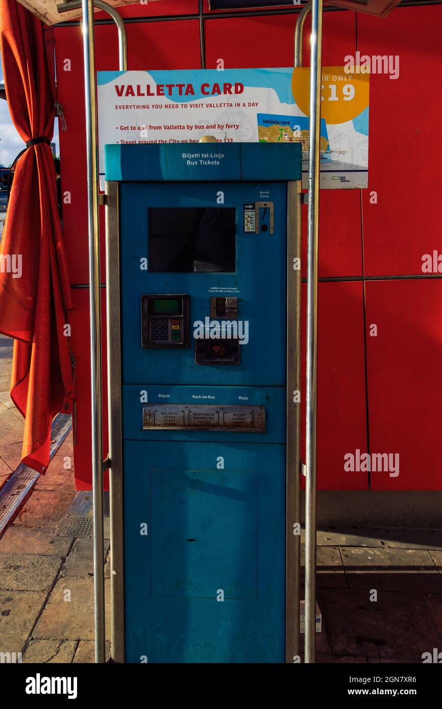 Valletta, Malta Card Self Service Sale Kiosk. Day view of smart point ...