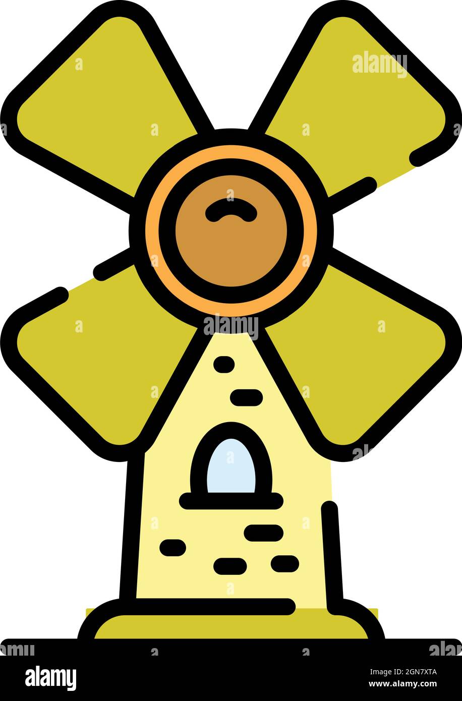 Farm mill icon. Outline farm mill vector icon color flat isolated Stock ...