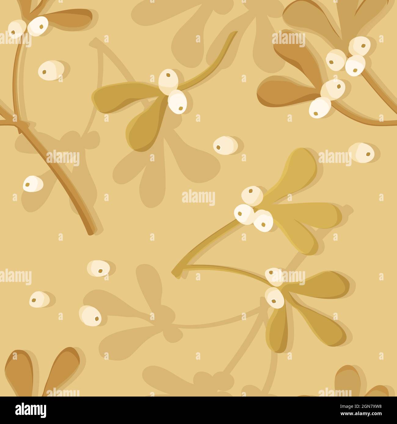 Golden mistletoe - vector background Stock Vector Image & Art - Alamy
