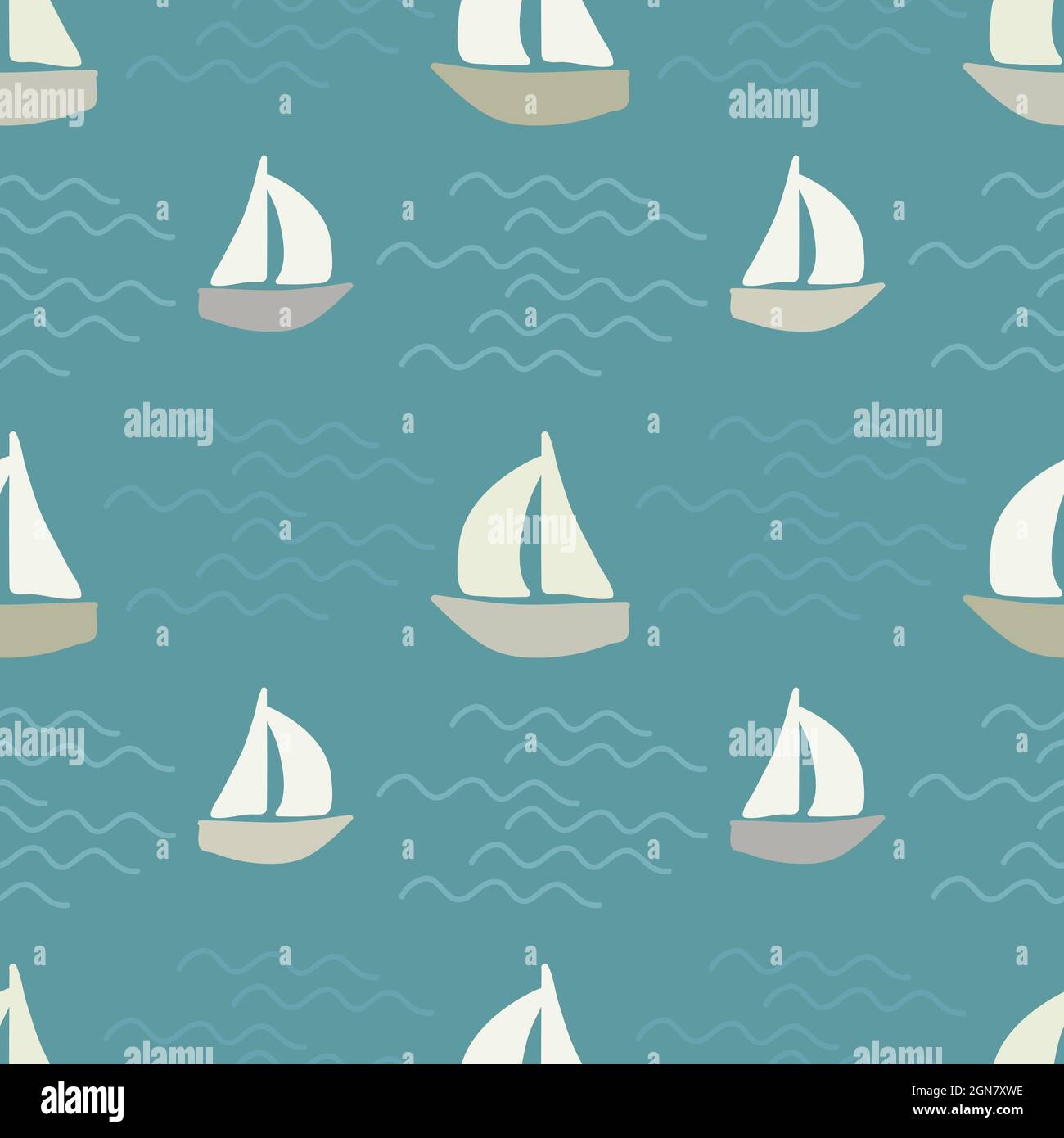 Boats and sea waves - vector background Stock Vector Image & Art - Alamy