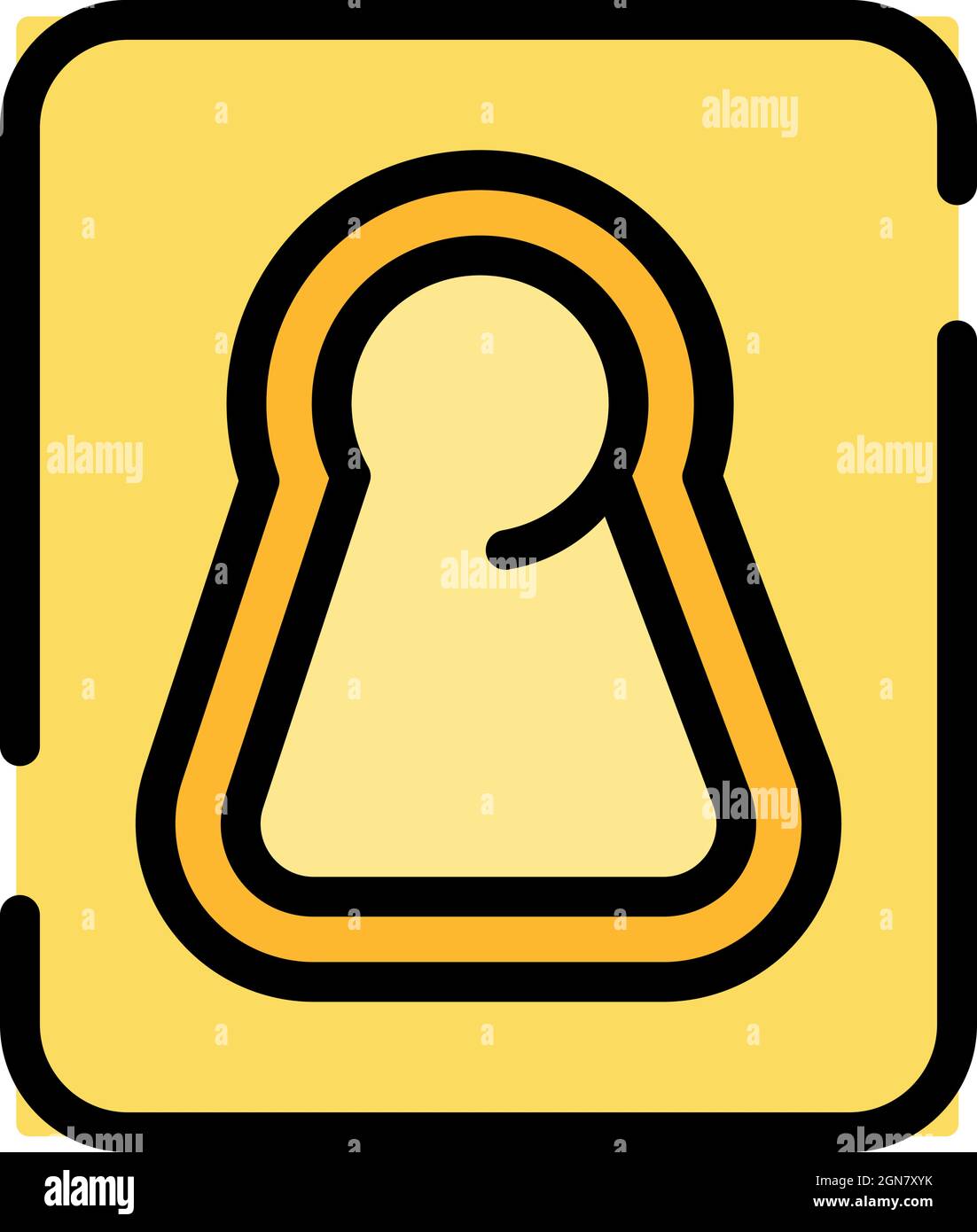 Door knob icon. Outline door knob vector icon color flat isolated Stock ...