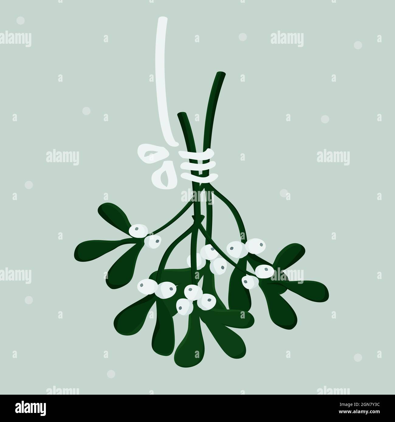 Mistletoe on light blue background - vector illustration Stock Vector ...
