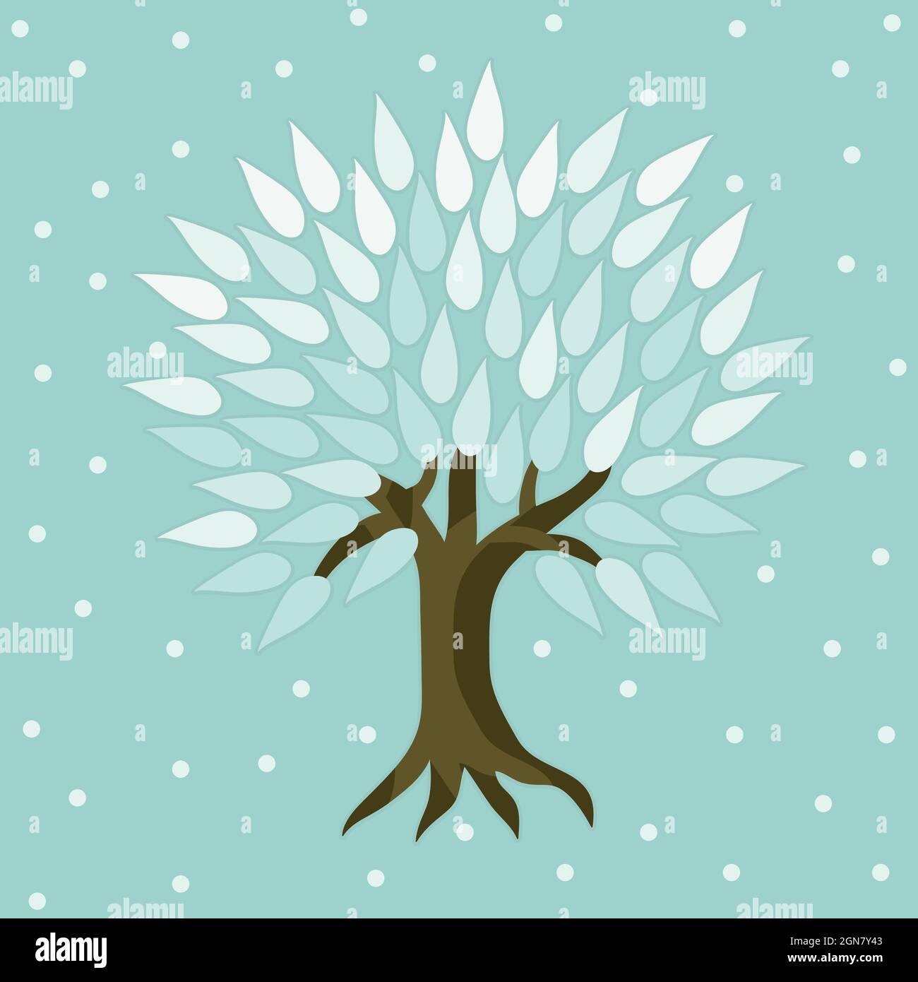 Tree in winter time - vector illustration Stock Vector Image & Art - Alamy