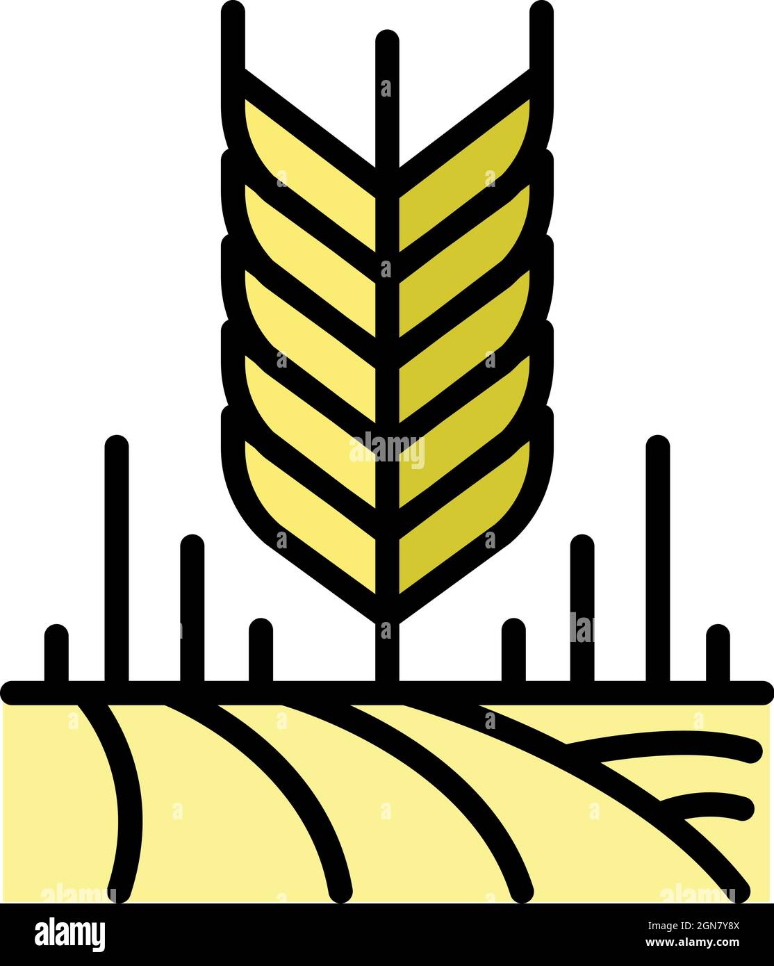 Wheat grains icon. Outline wheat grains vector icon color flat isolated ...