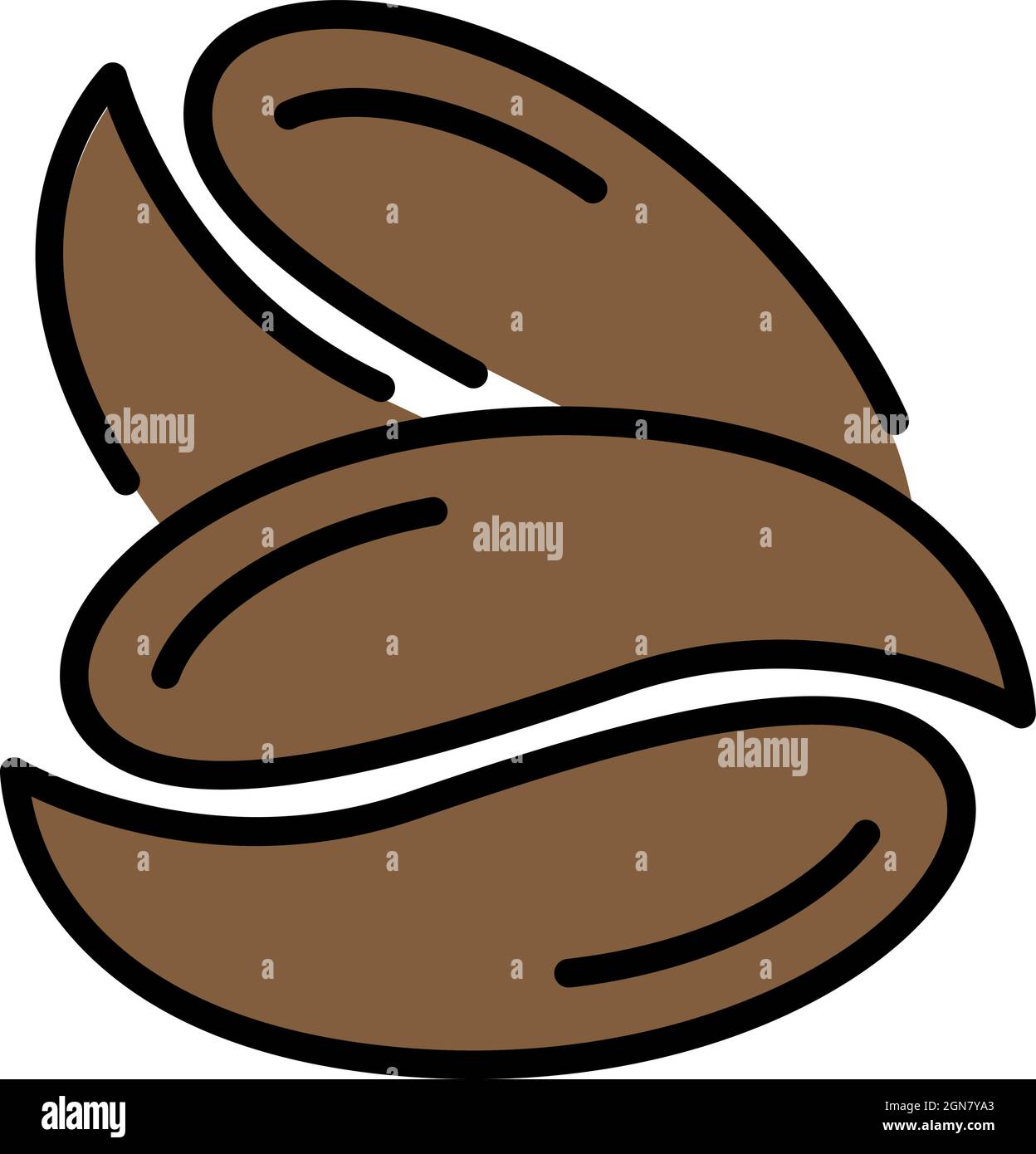 Coffee beans icon. Outline coffee beans vector icon color flat isolated ...