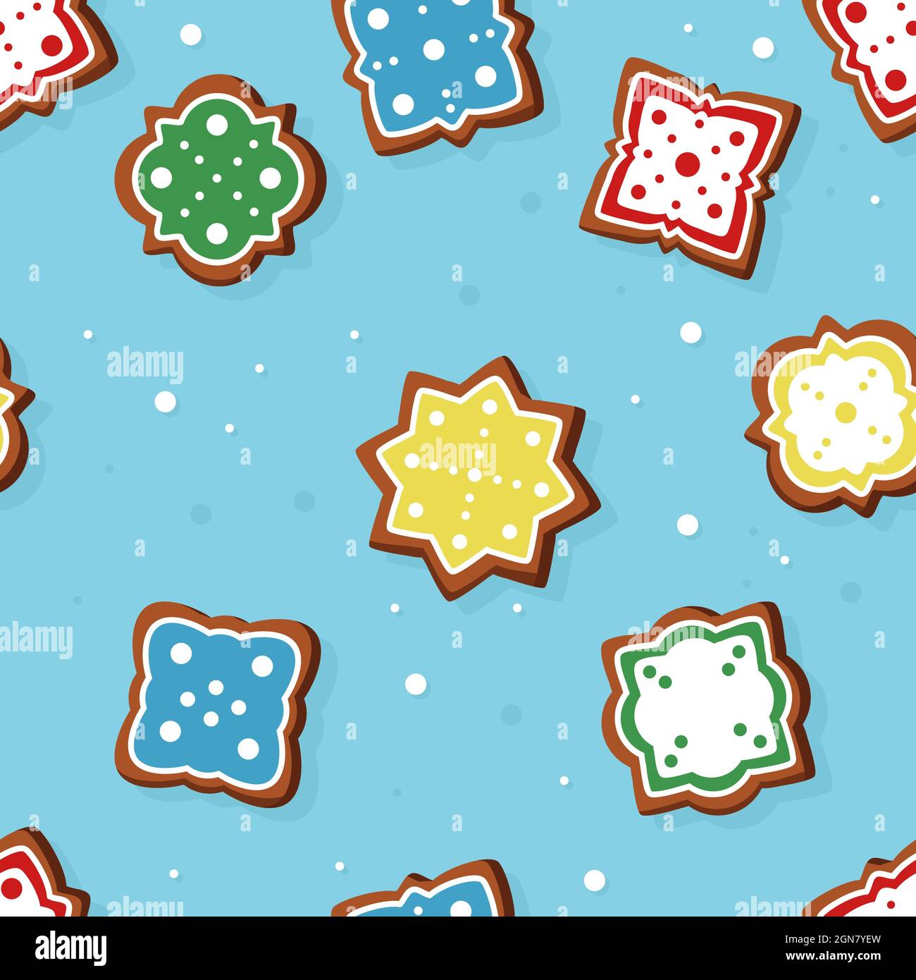 Gingerbread with colorful sugar icing - vector background Stock Vector ...