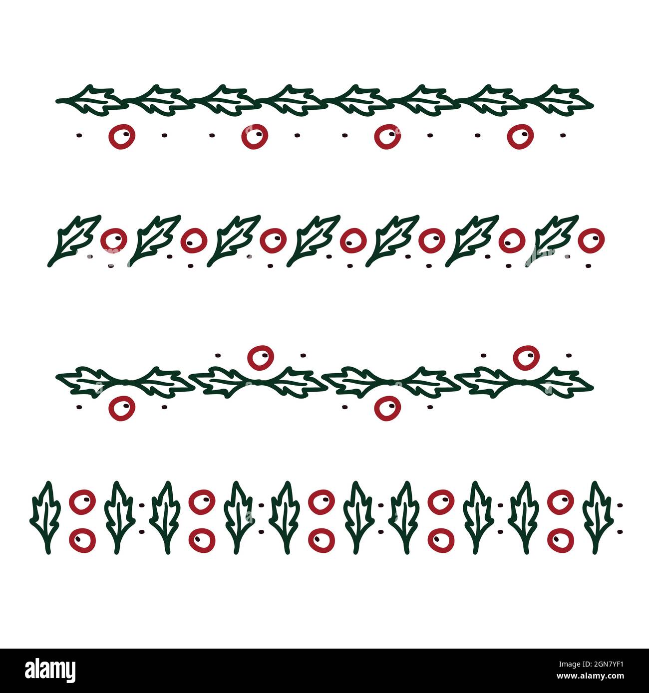 Outline holly tree ornaments - vector illustration Stock Vector Image ...