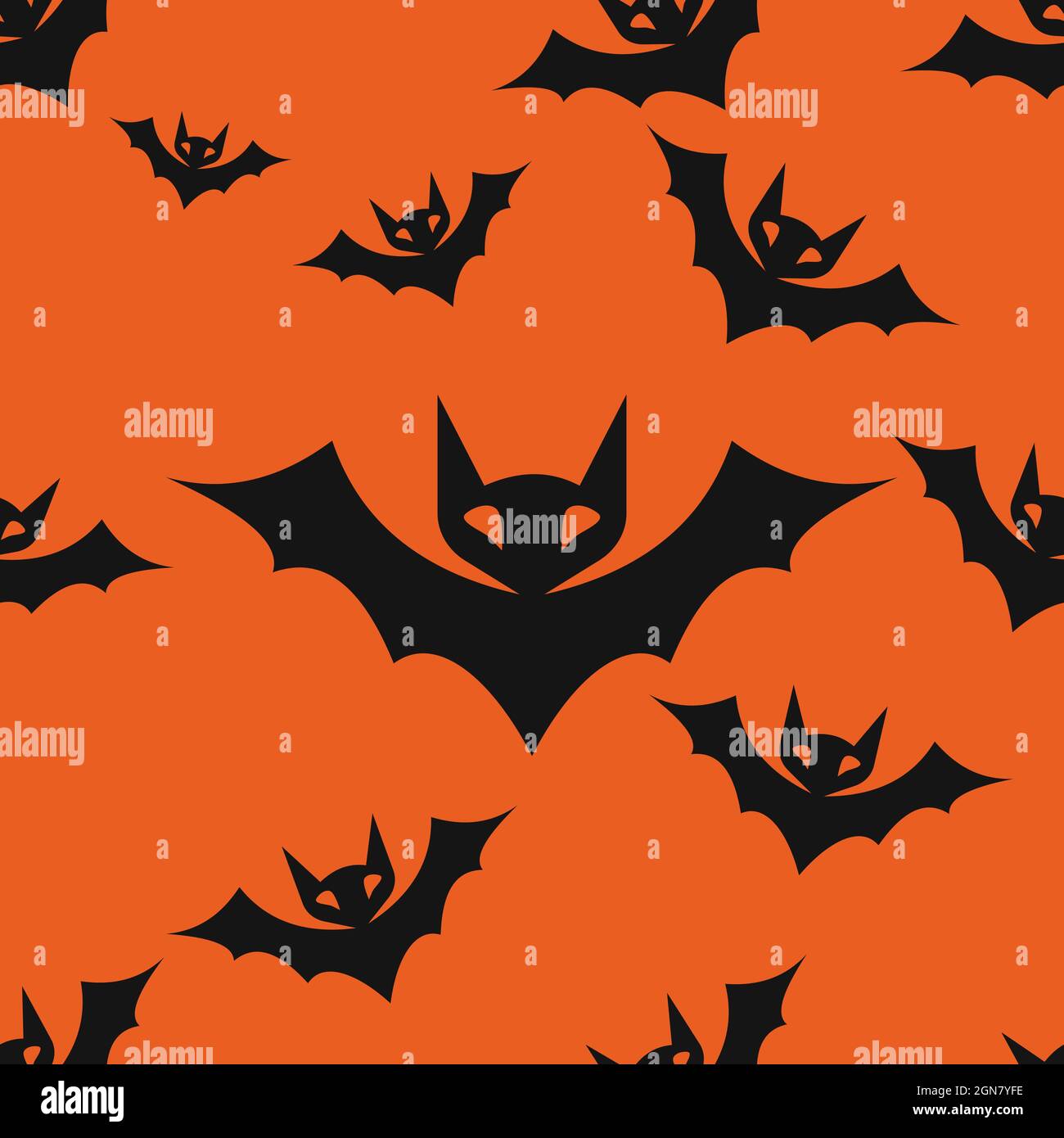 Halloween bats seamless pattern. Flat style illustration Stock Vector ...