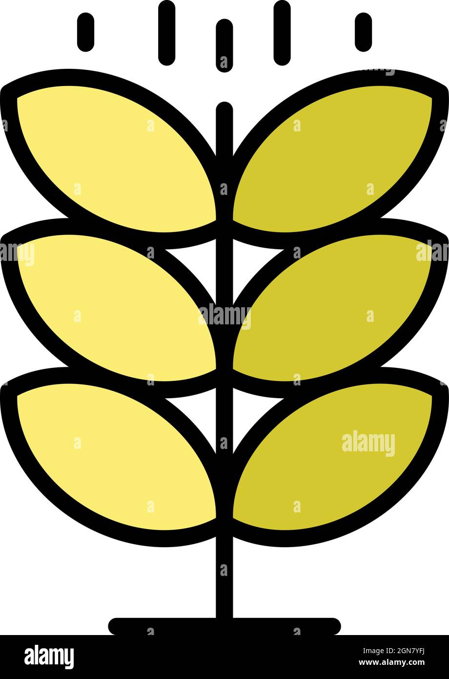 Wheat plant icon. Outline wheat plant vector icon color flat isolated ...