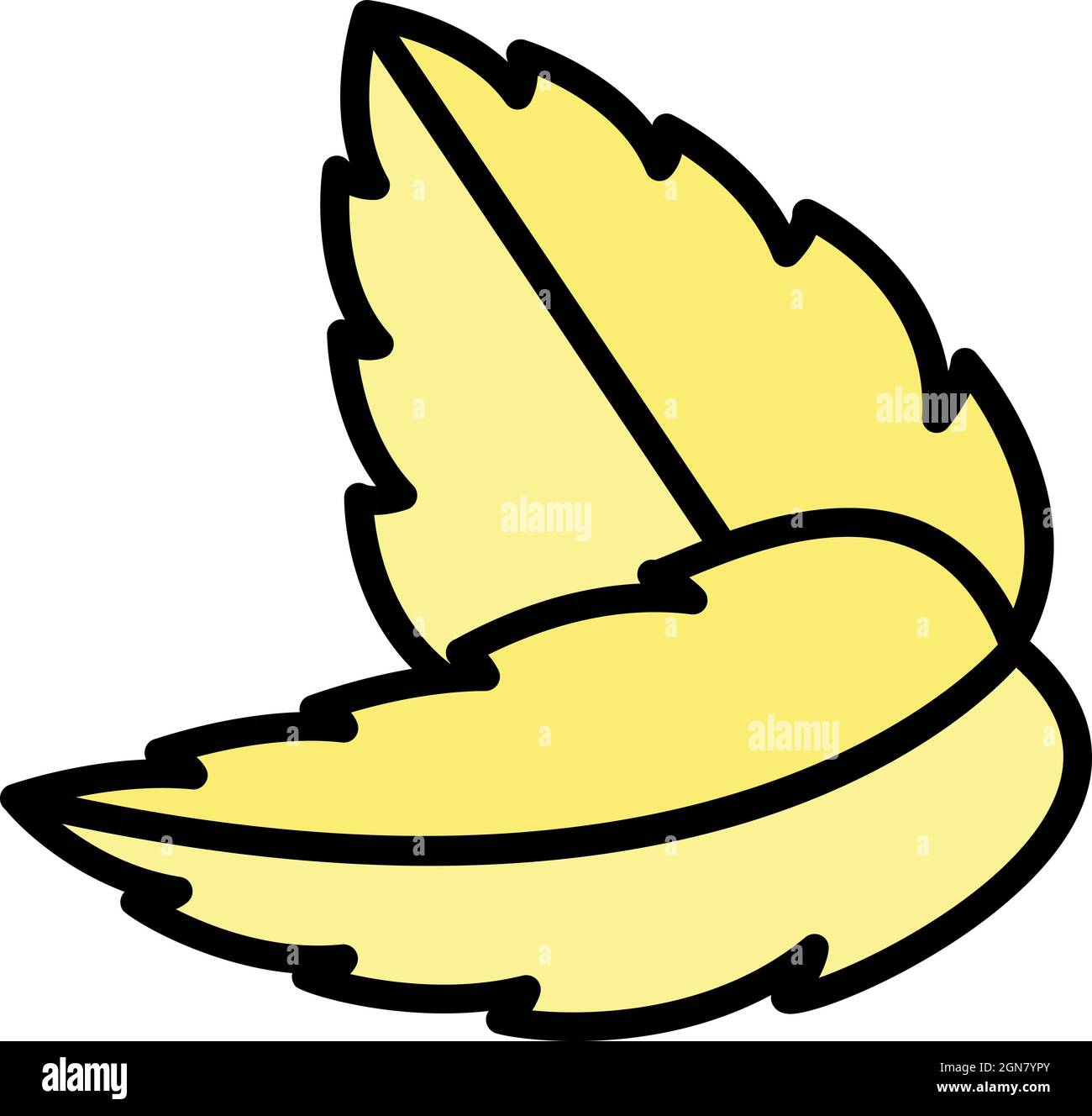 Two leaves icon. Outline two leaves vector icon color flat isolated ...