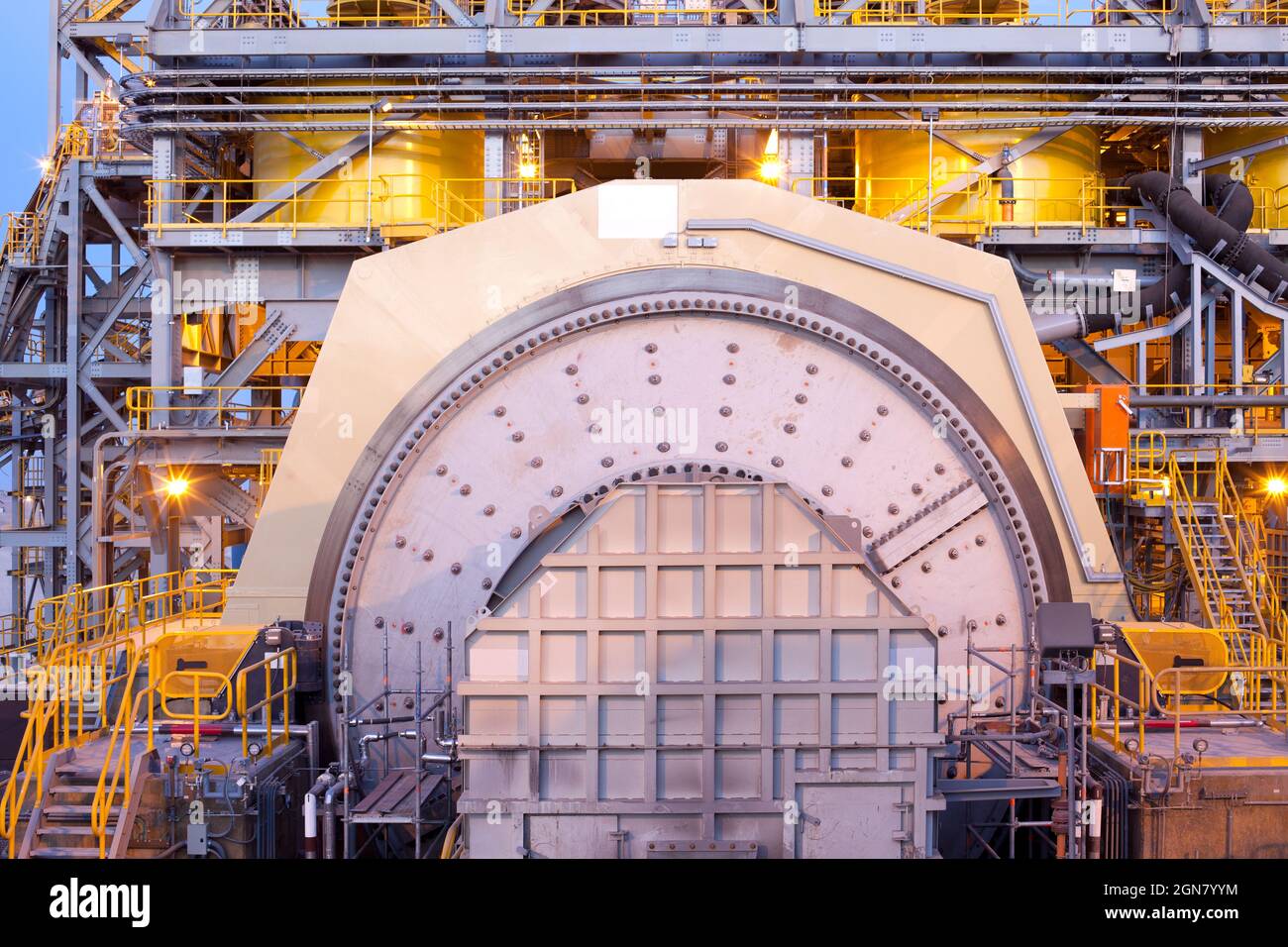 Ball mills at a Copper Mine in Chile at dawn Stock Photo - Alamy