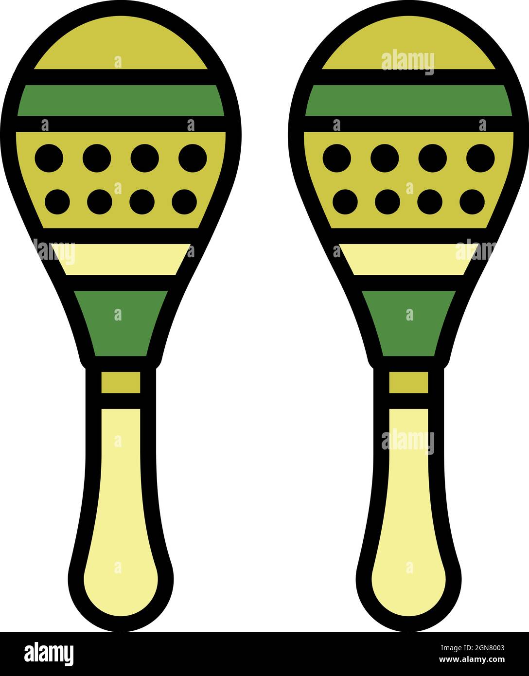 Brazil maracas icon. Outline Brazil maracas vector icon color flat ...