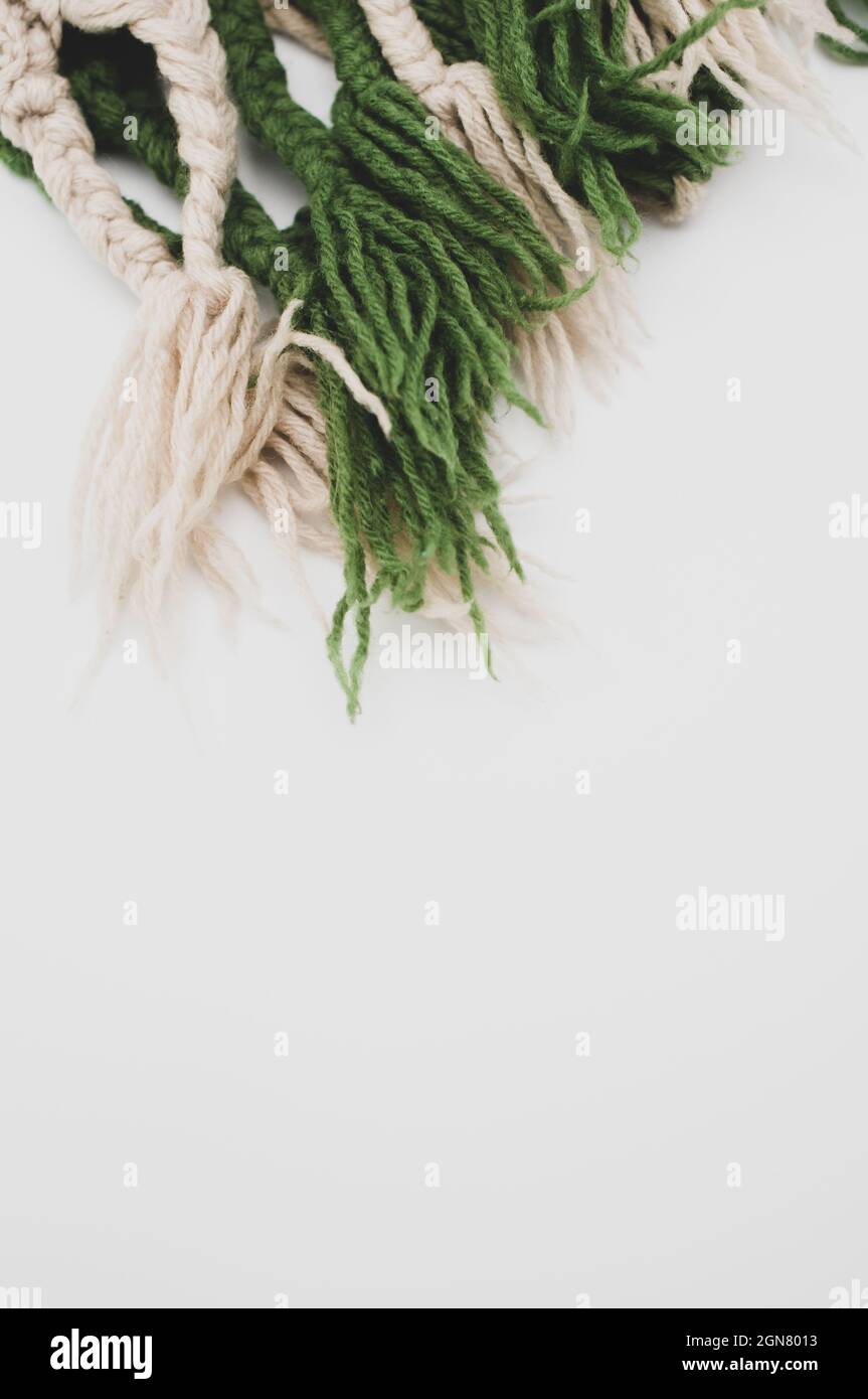 knitted soft natural wool on a white background Stock Photo - Alamy