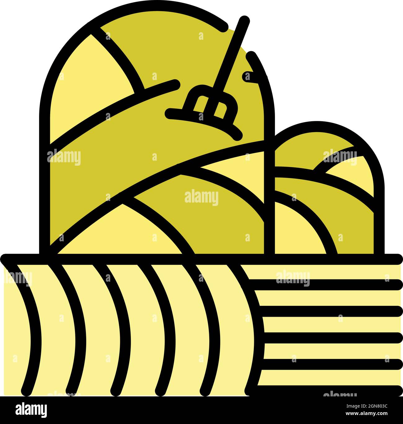 Farm hay icon. Outline farm hay vector icon color flat isolated Stock ...