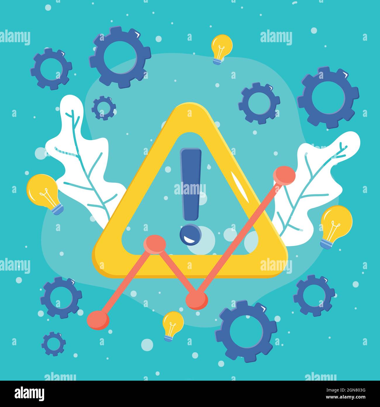 alarm symbol in triangle of risk management theme Stock Vector Image ...