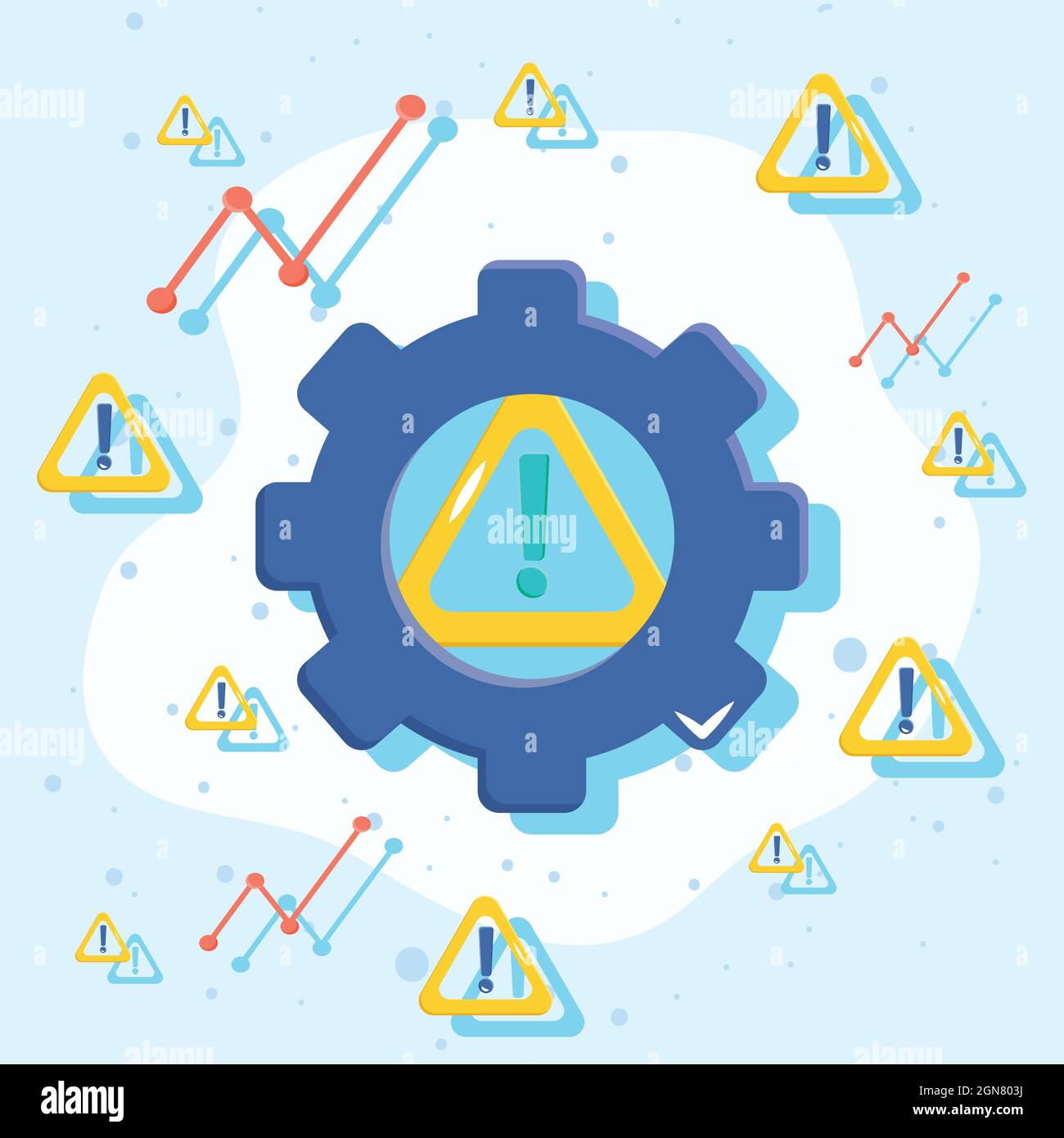alarm symbol in gear of risk management theme Stock Vector Image & Art ...
