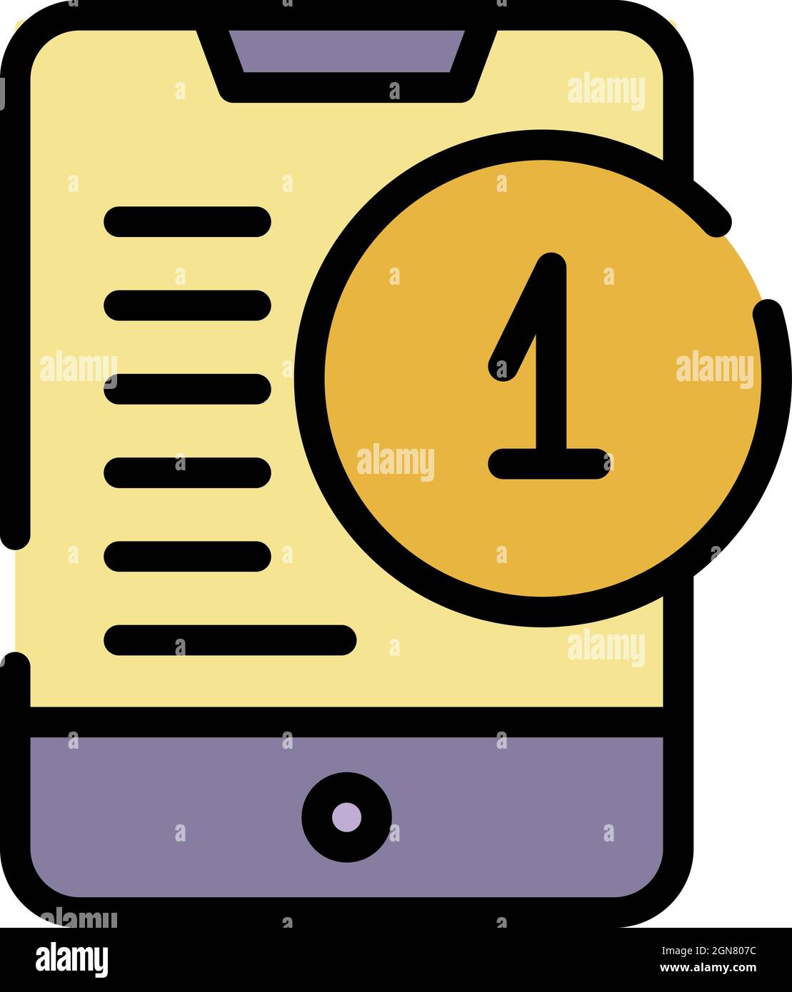 One incoming message icon. Outline one incoming message vector icon ...