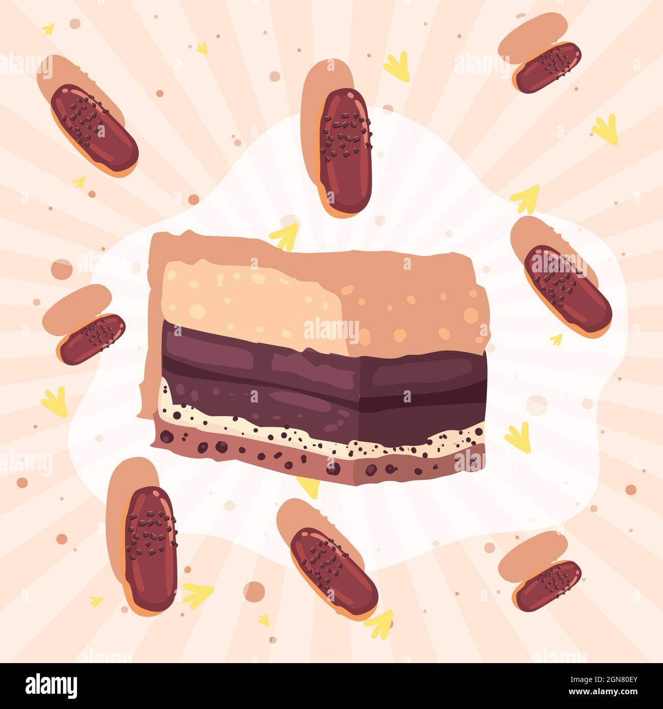 cake with chocolates of sweet food theme Stock Vector Image & Art - Alamy